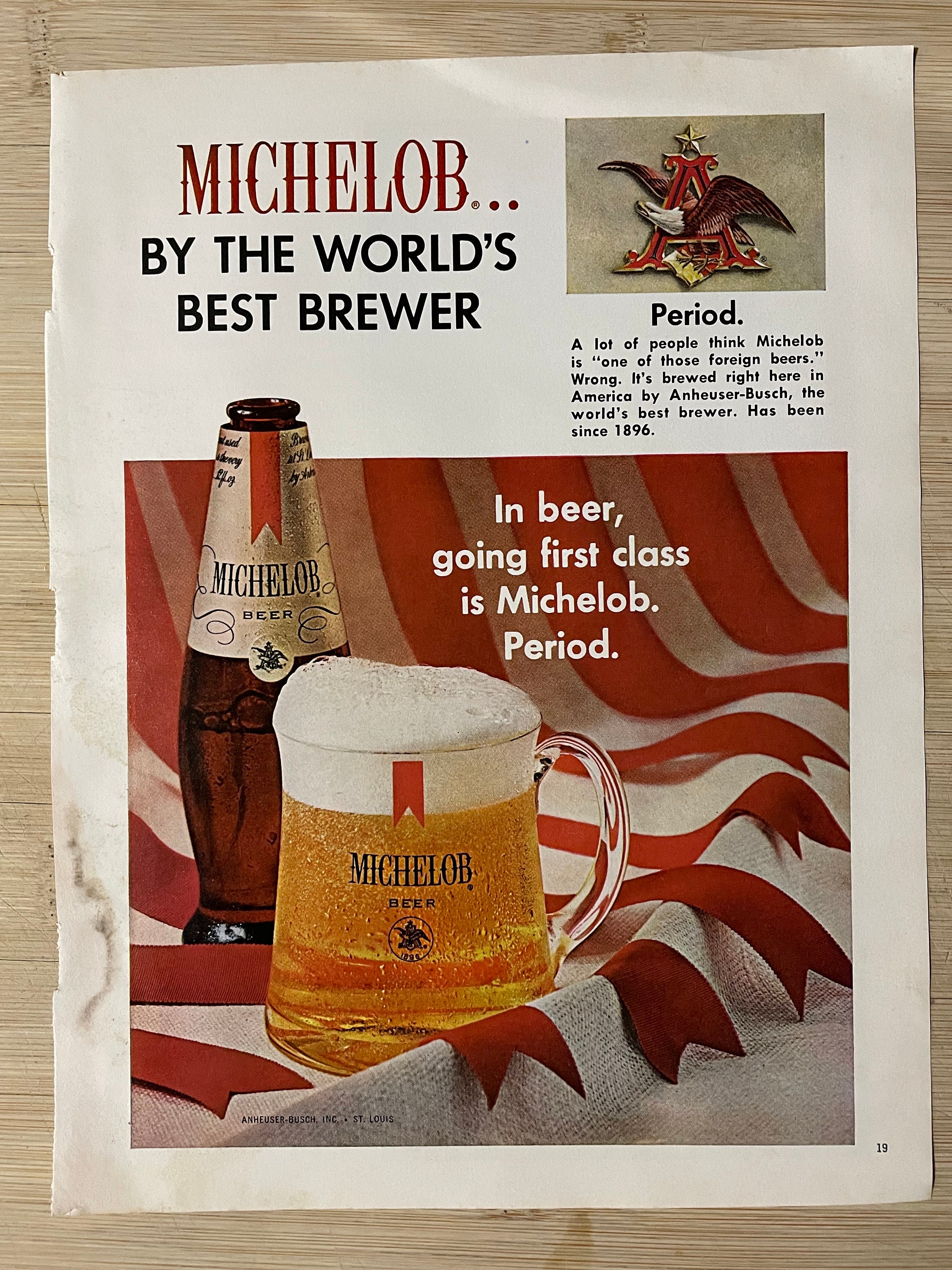 Vintage 1960s Michelob Beer 60s Bar Alcohol Magazine Ad Poster Paper ...
