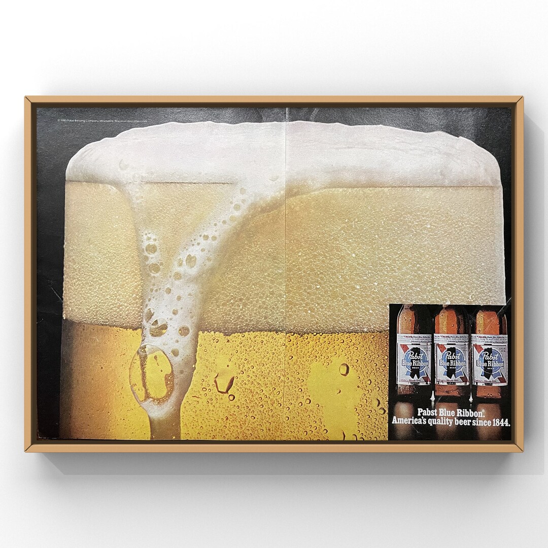 Vintage 1980s Pabst Blue Ribbon Beer Alcohol Magazine Ad Poster Print ...