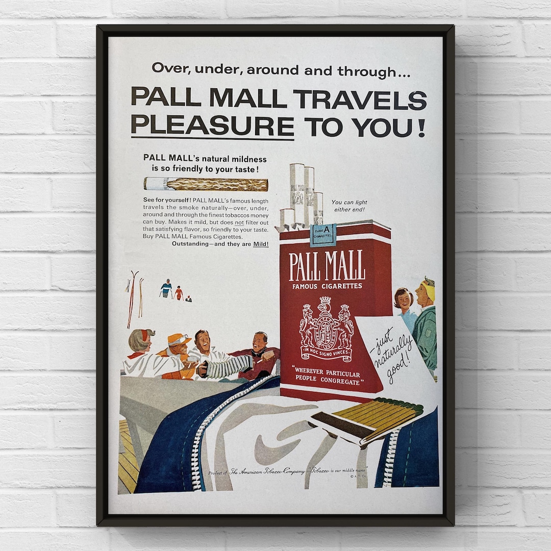 Vintage 1960s Pall Mall Cigarettes Smoking Tobacco 60s Magazine Ad ...