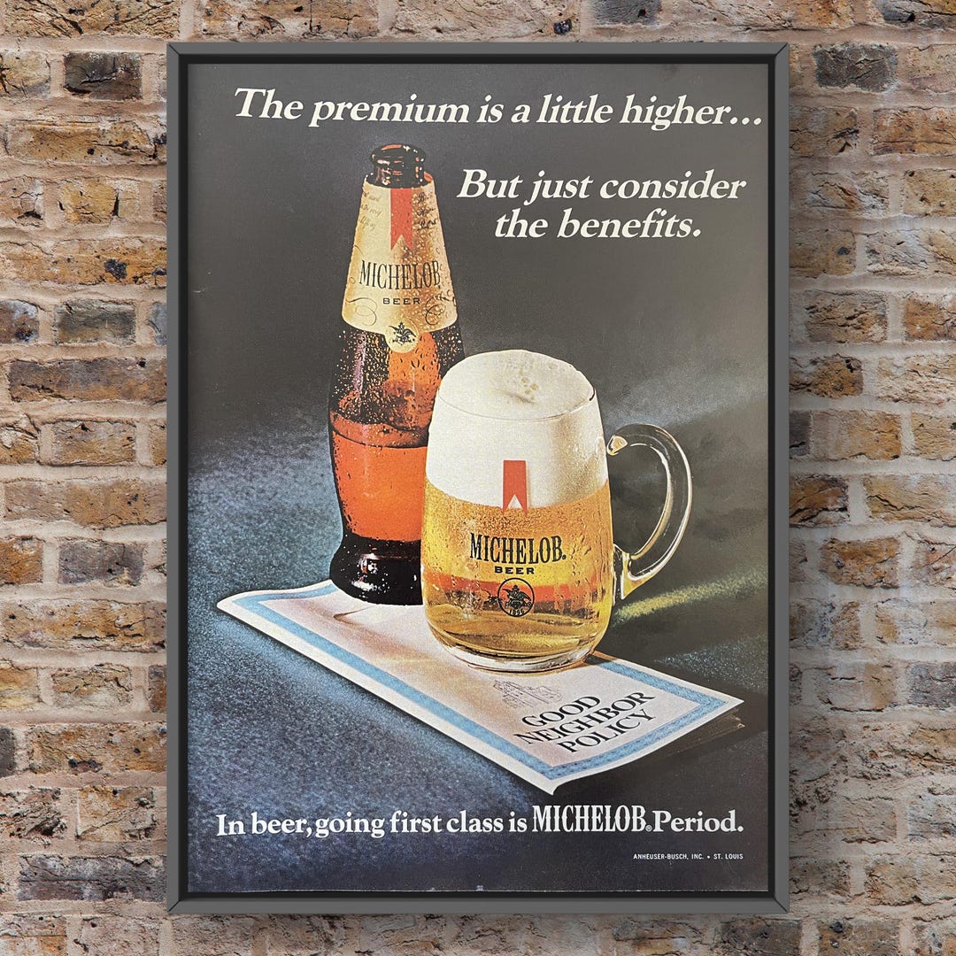 Vintage 1960s Michelob Beer 60s Bar Alcohol Magazine Page Ad Poster ...