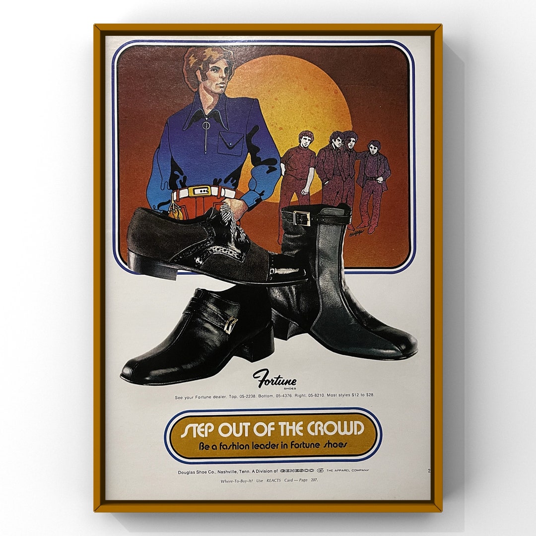 Vintage 1970s Fortune Shoes Clothing 70s Magazine Page Ad Poster Paper ...