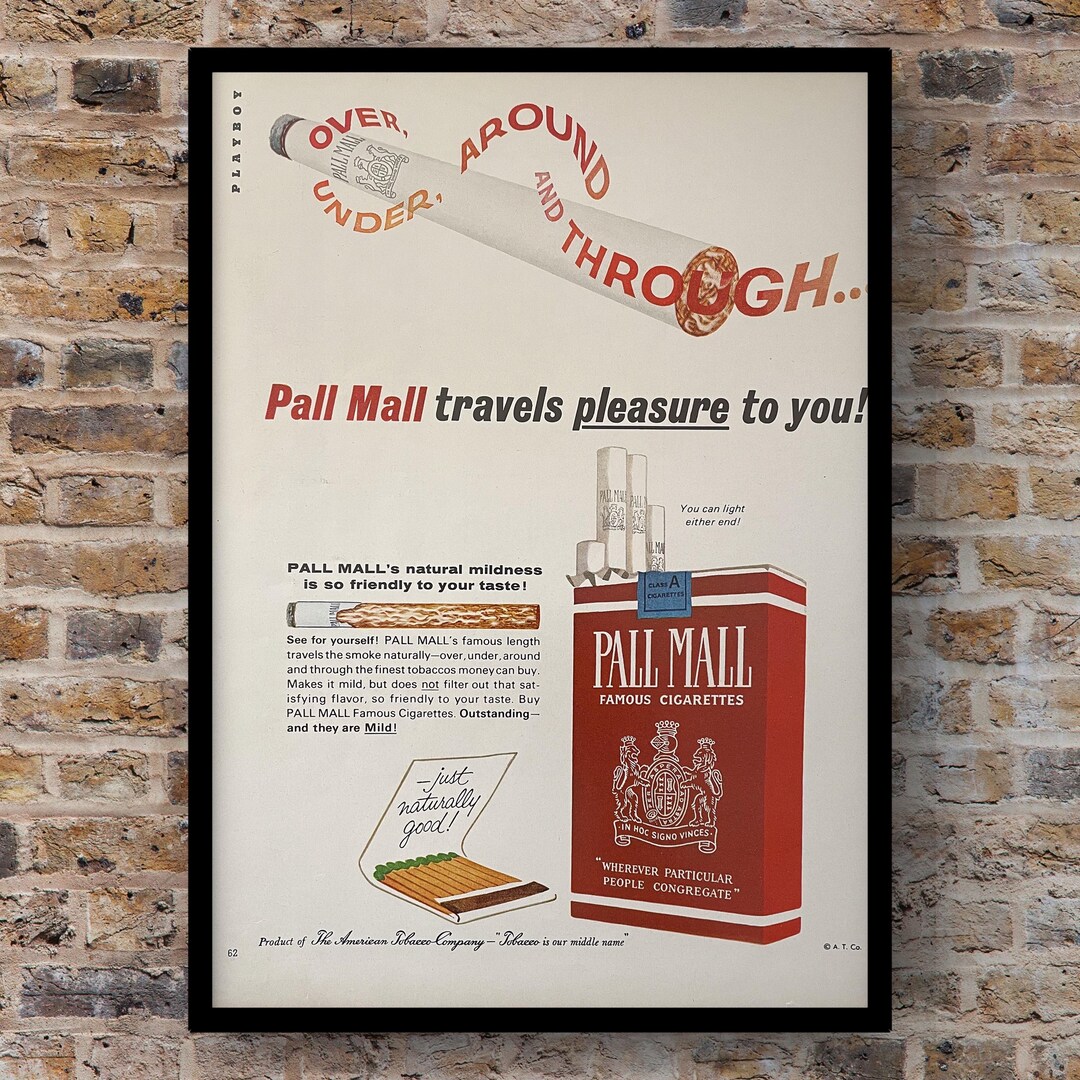 Vintage 1960s Pall Mall Cigarettes Smoking Tobacco 60s Magazine Ad ...