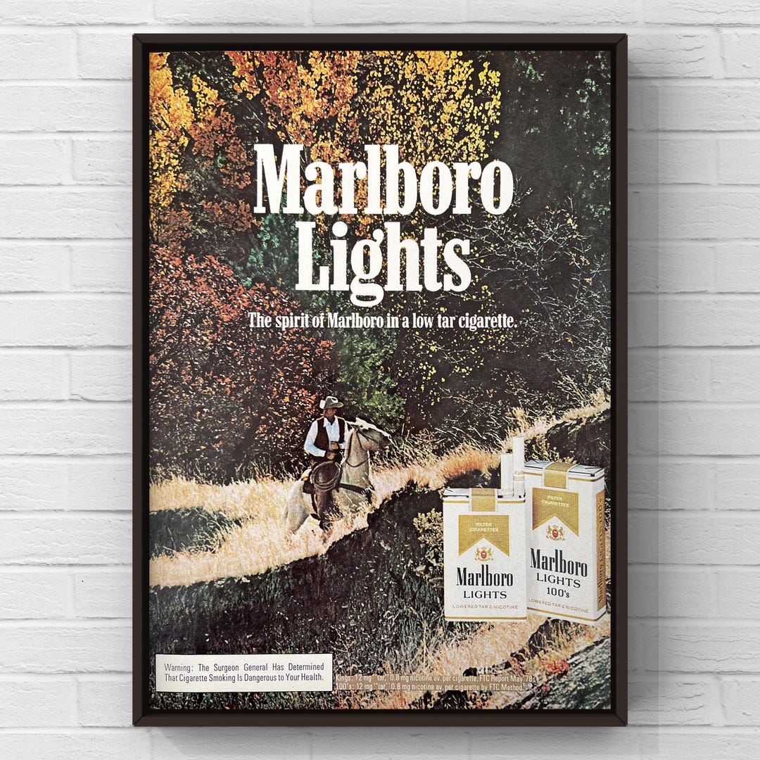 Vintage 1970s Marlboro Cigarettes 70s Cowboy Western Magazine Page Ad ...