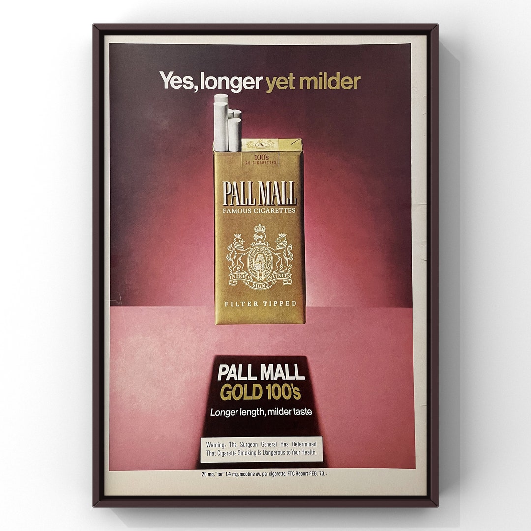 Vintage 1970s Pall Mall Cigarettes 70s Tobacco Magazine Ad - Etsy