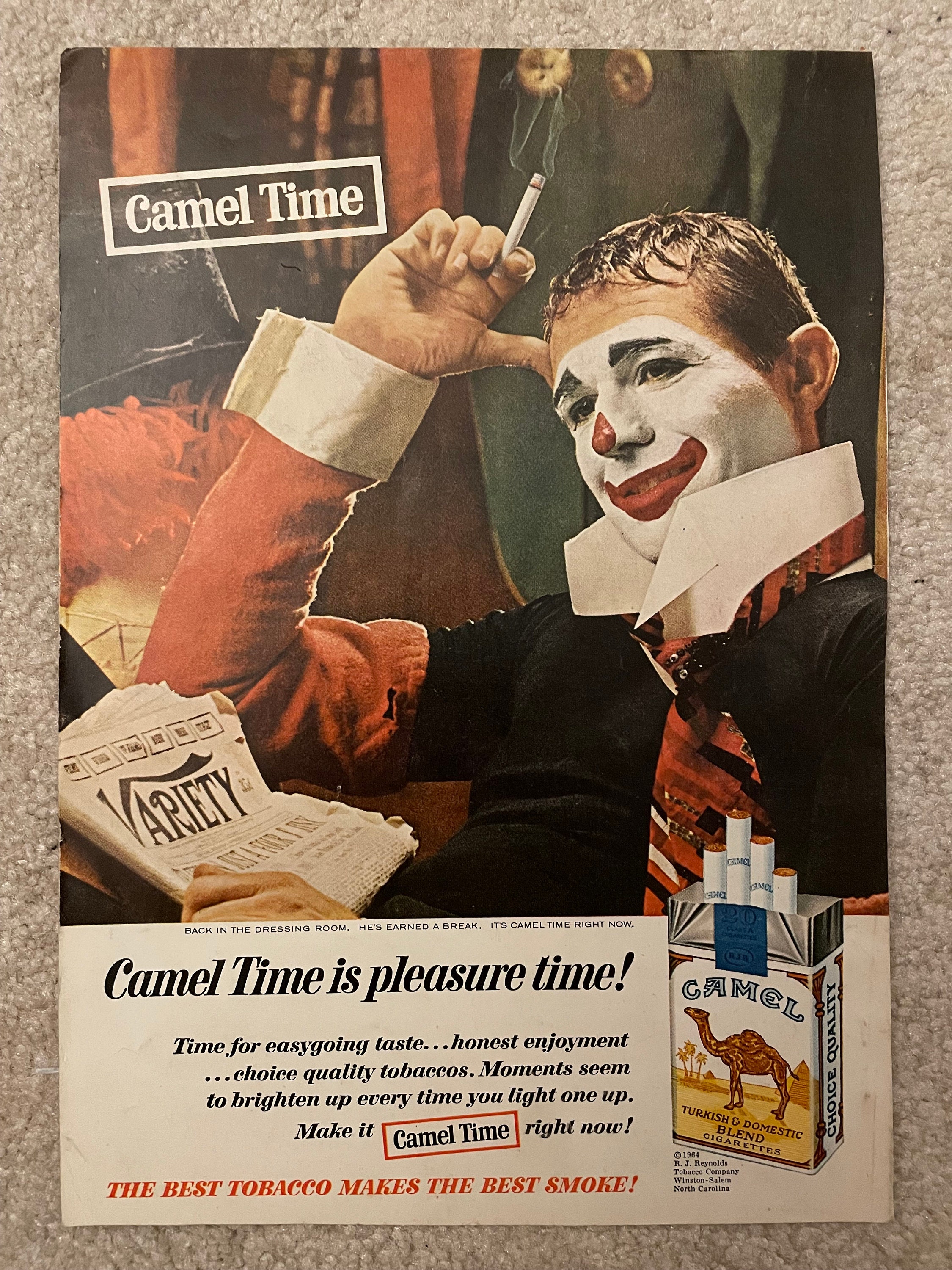 Vintage 1960s Camels Tobacco Cigarettes Magazine Ad Poster - Etsy