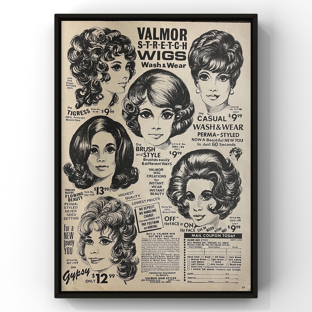 Vintage 1970s Wigs Hairstyles Salon 70s Wig 70s Haircuts Barbershop ...