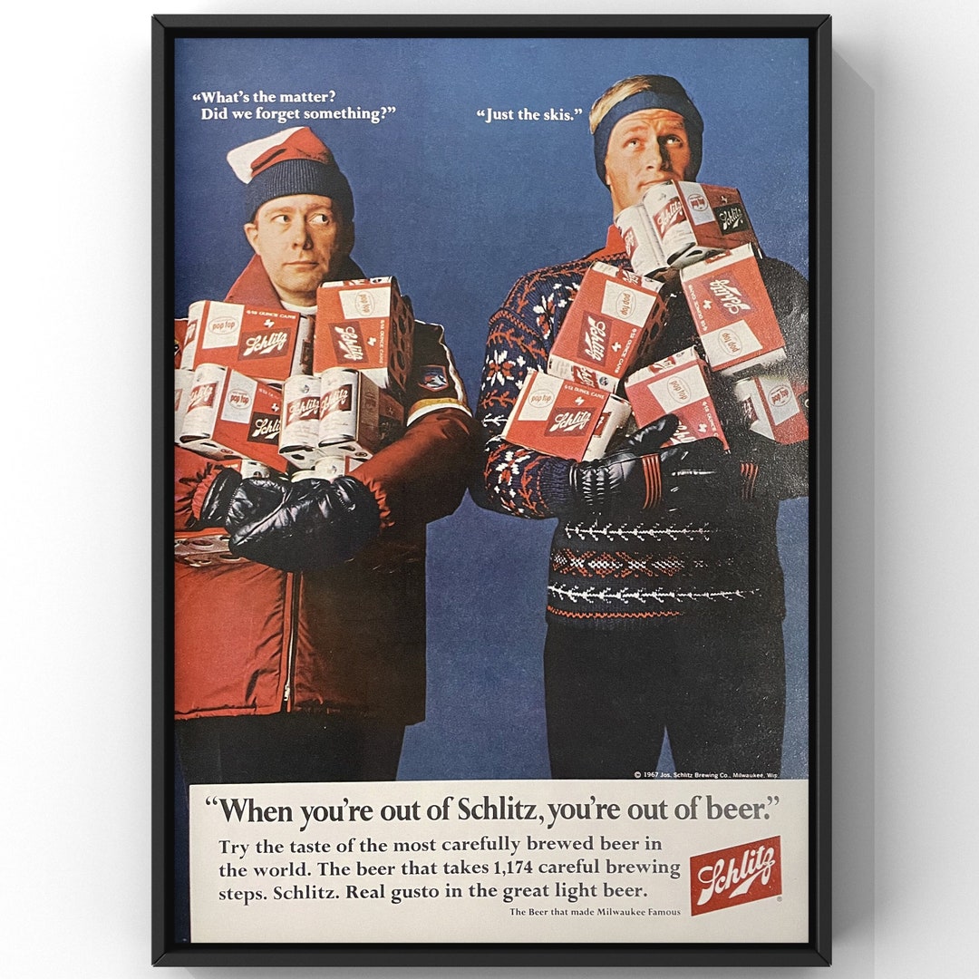 Vintage 1960s Schlitz Beer Alcohol 60s Bar Magazine Ad Poster Paper ...