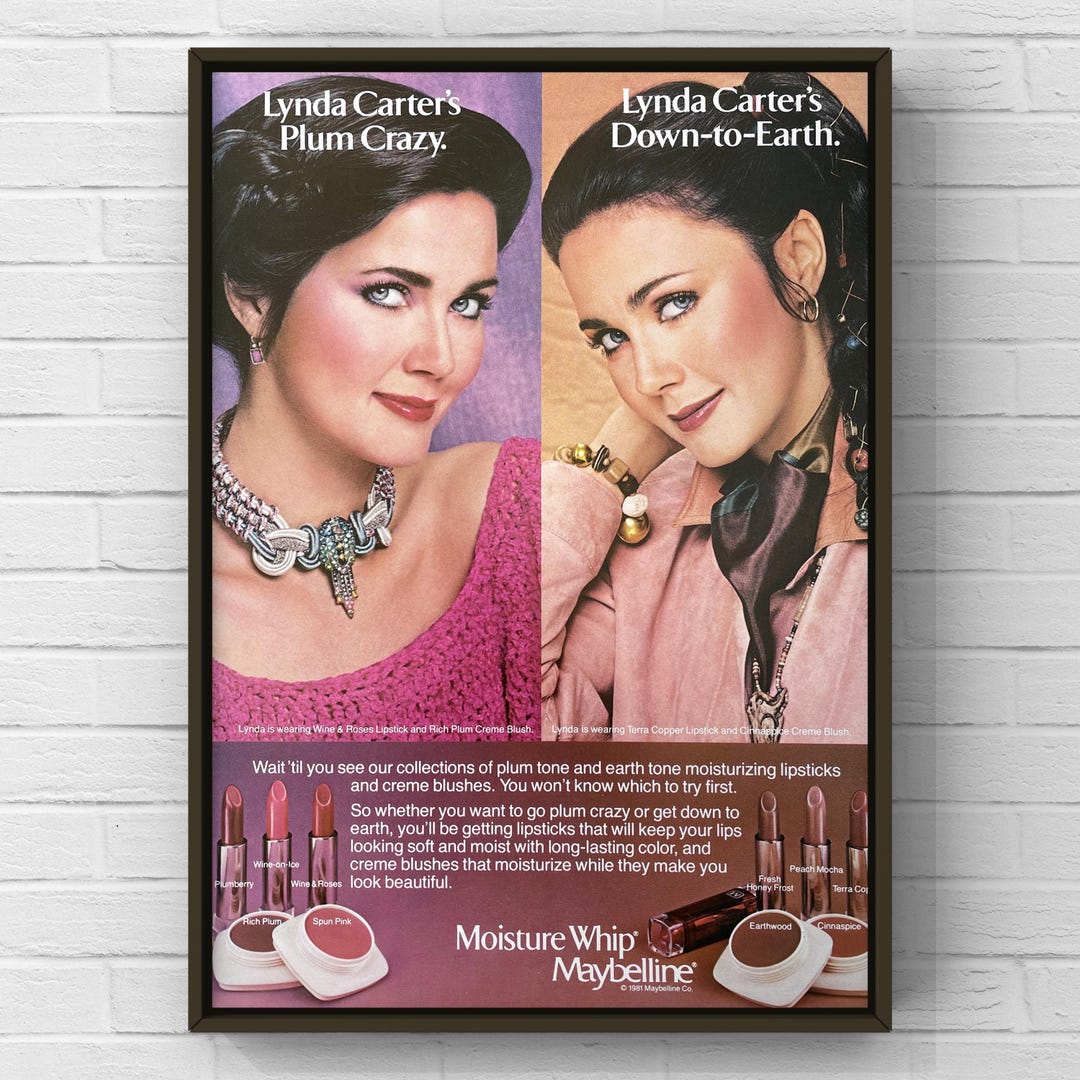 Vintage 1980s Maybelline Makeup Lipstick 80s Make up Magazine Page Ad ...