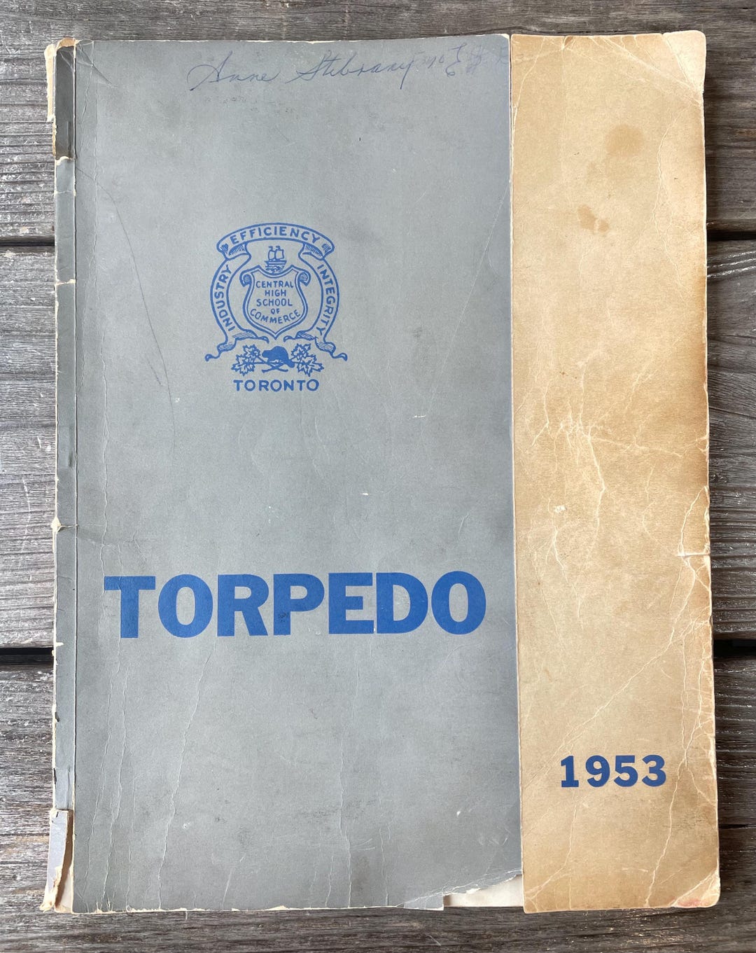 Vintage 1950s Yearbook Soft Cover Book Torpedo 1953 Toronto Canada High ...