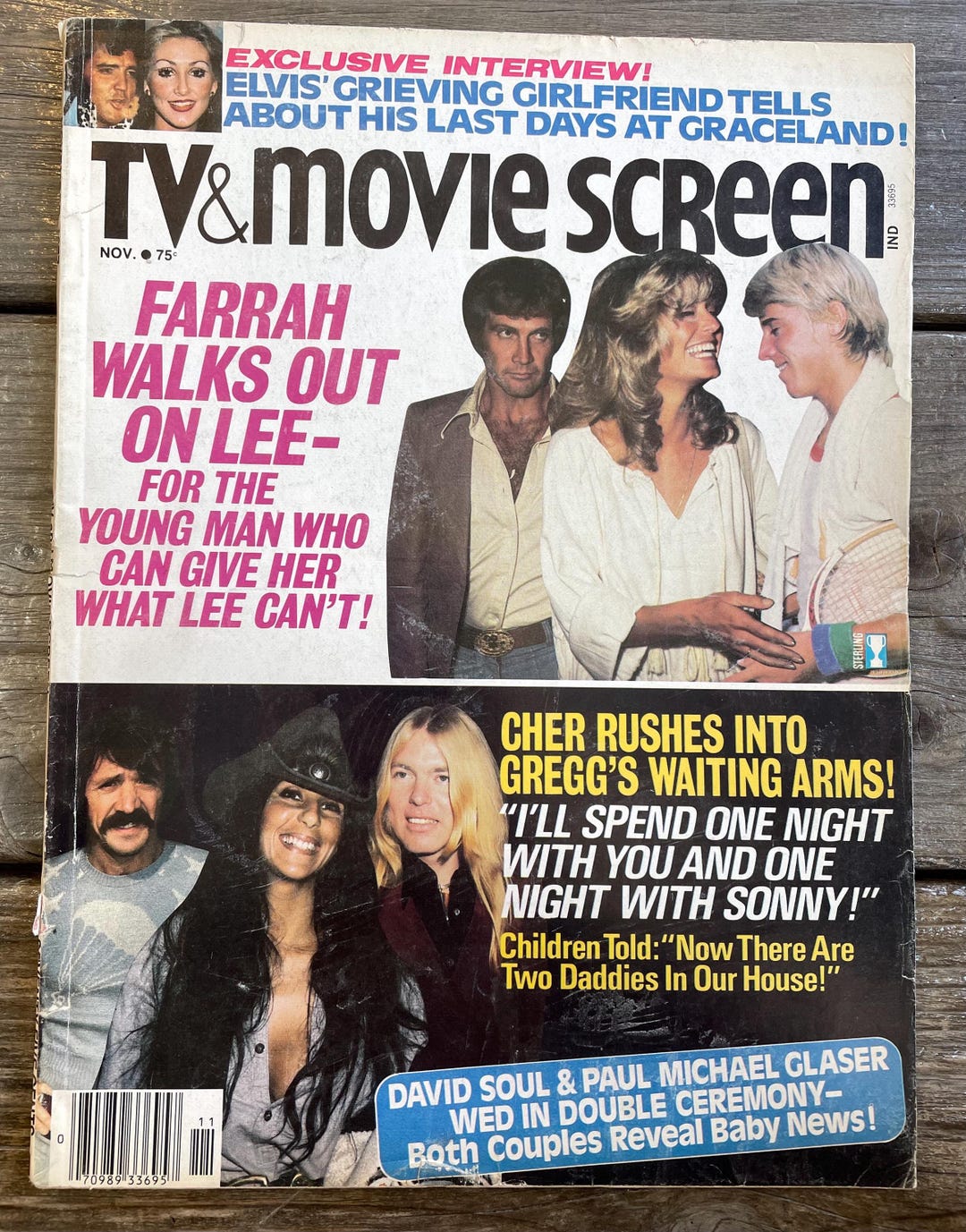 Vintage 1970s TV & Movie Screen Magazine Soft Cover Book Cher Retro 70s ...