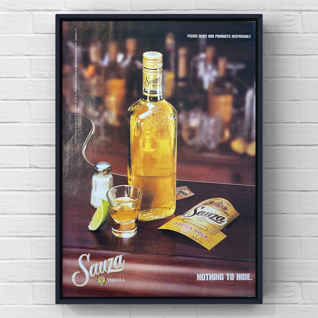 Vintage 2000s Sauza Tequila Y2K Cocktail Bar Alcohol Magazine Ad Poster ...