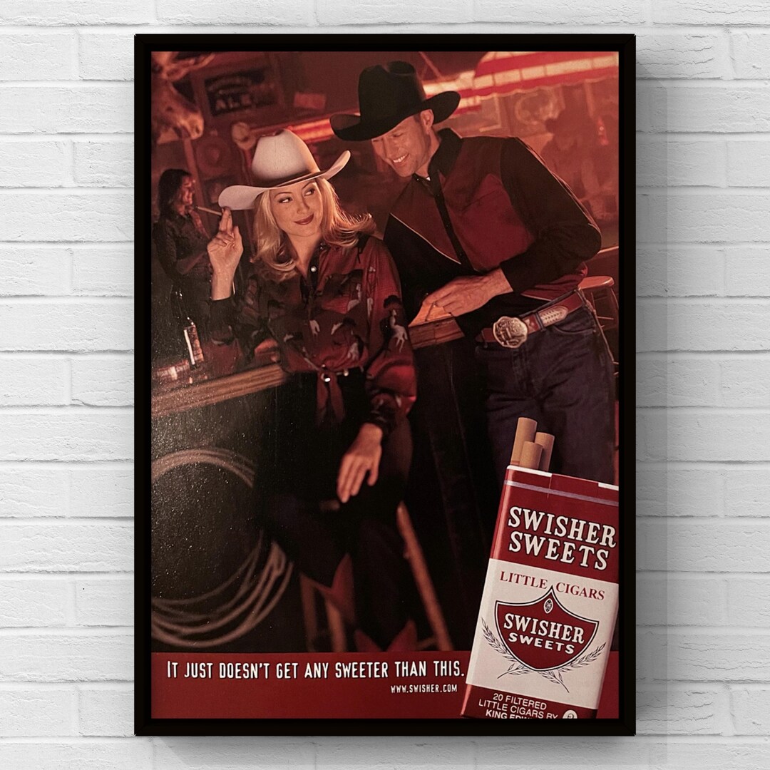Vintage 2000s Swisher Sweets Cigars Tobacco Cowboy 00s Y2K Magazine ...