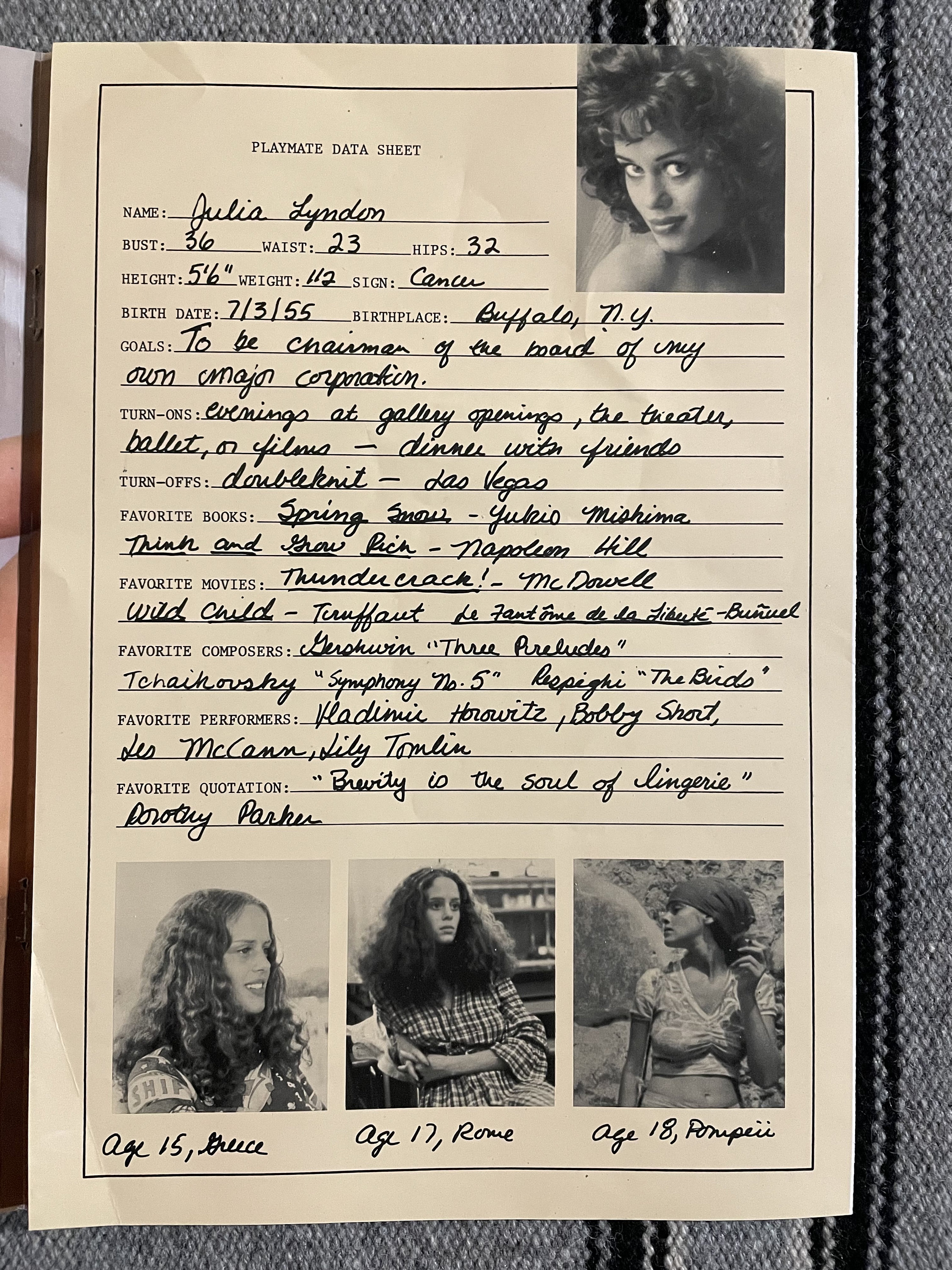 Vintage 1970s Centerfold Poster Playboy Julie Lyndon Miss August Sexy ...