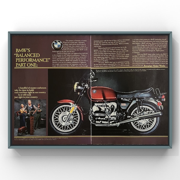 Bmw Vintage Motorcycle Poster - Etsy