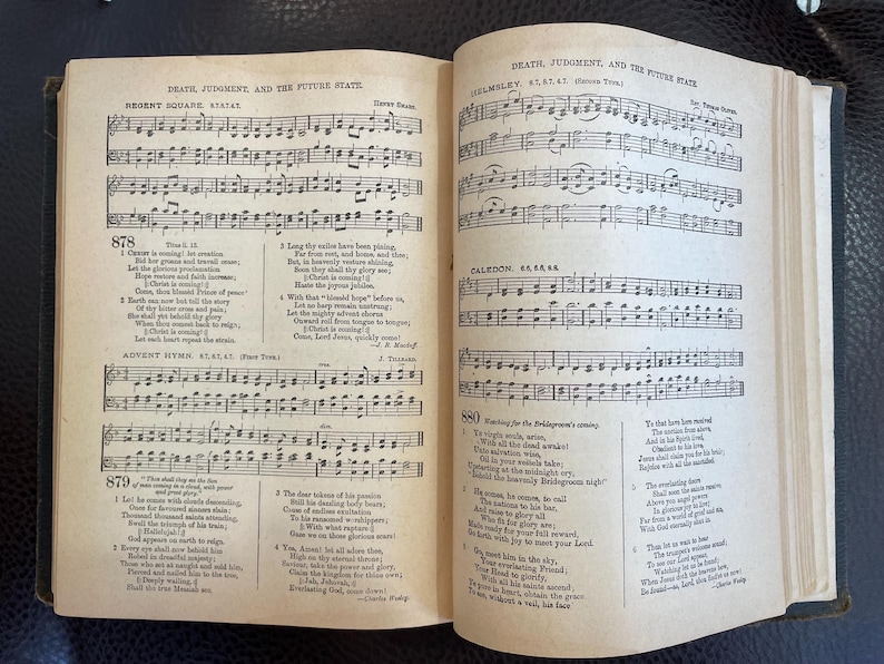 Antique Hardcover Methodist Hymn and Tune Book Prayer 1900s 1896 ...