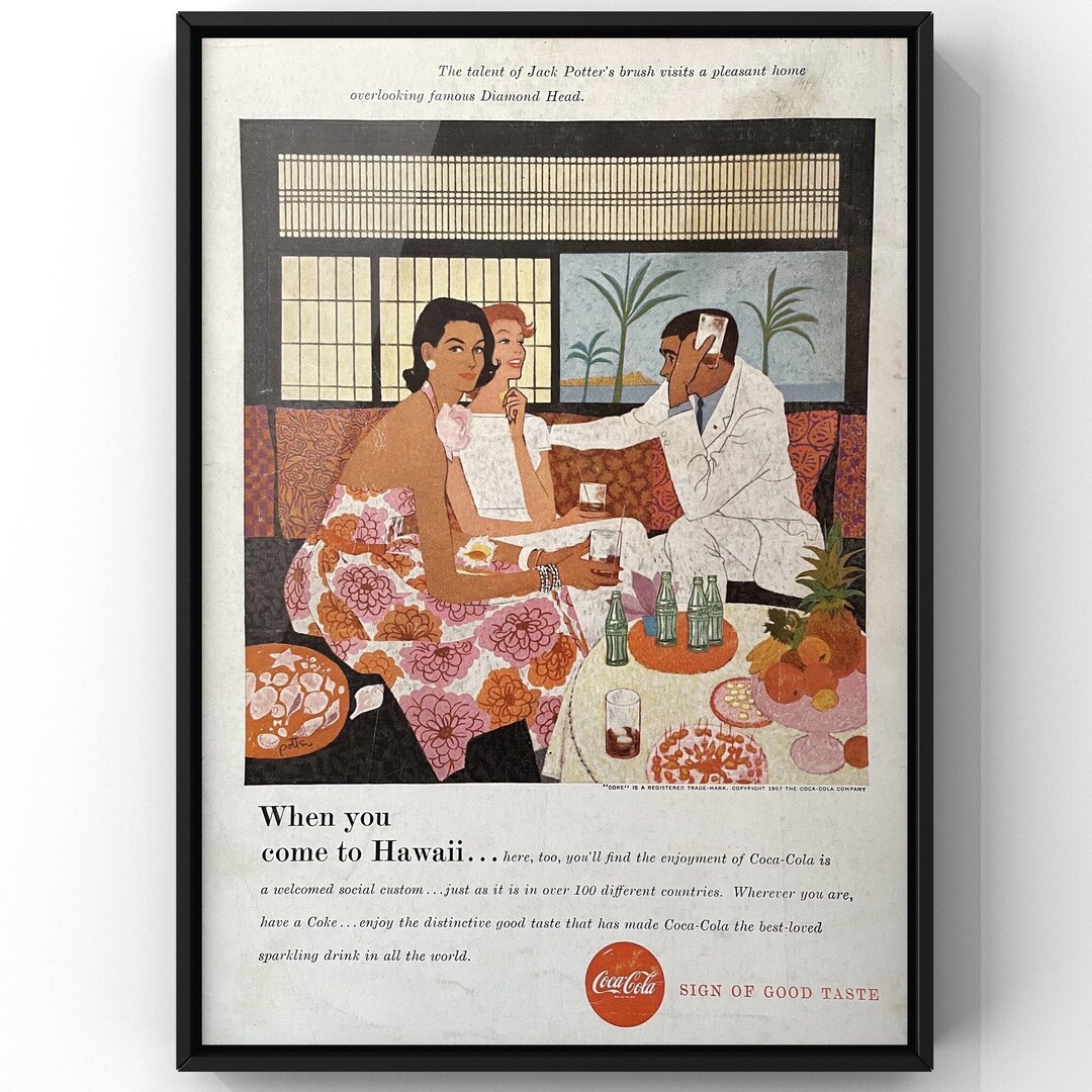 Vintage 1950s Coca Cola Hawaii Coke Soda Pop 50s Coca-cola Magazine ...