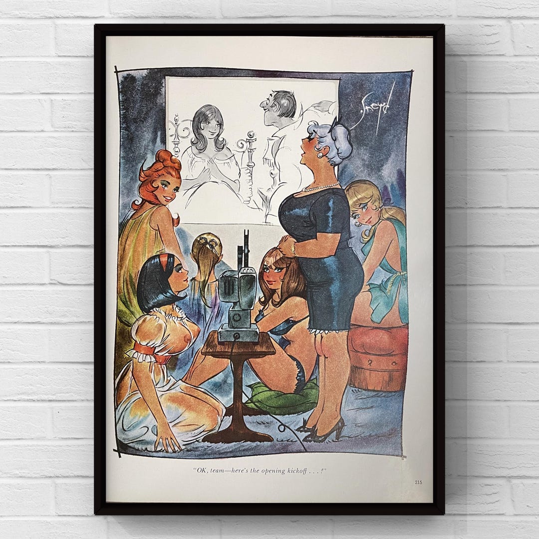 Vintage 1960s Playboy Comic Illustration Funny Drawing 60s Magazine ...