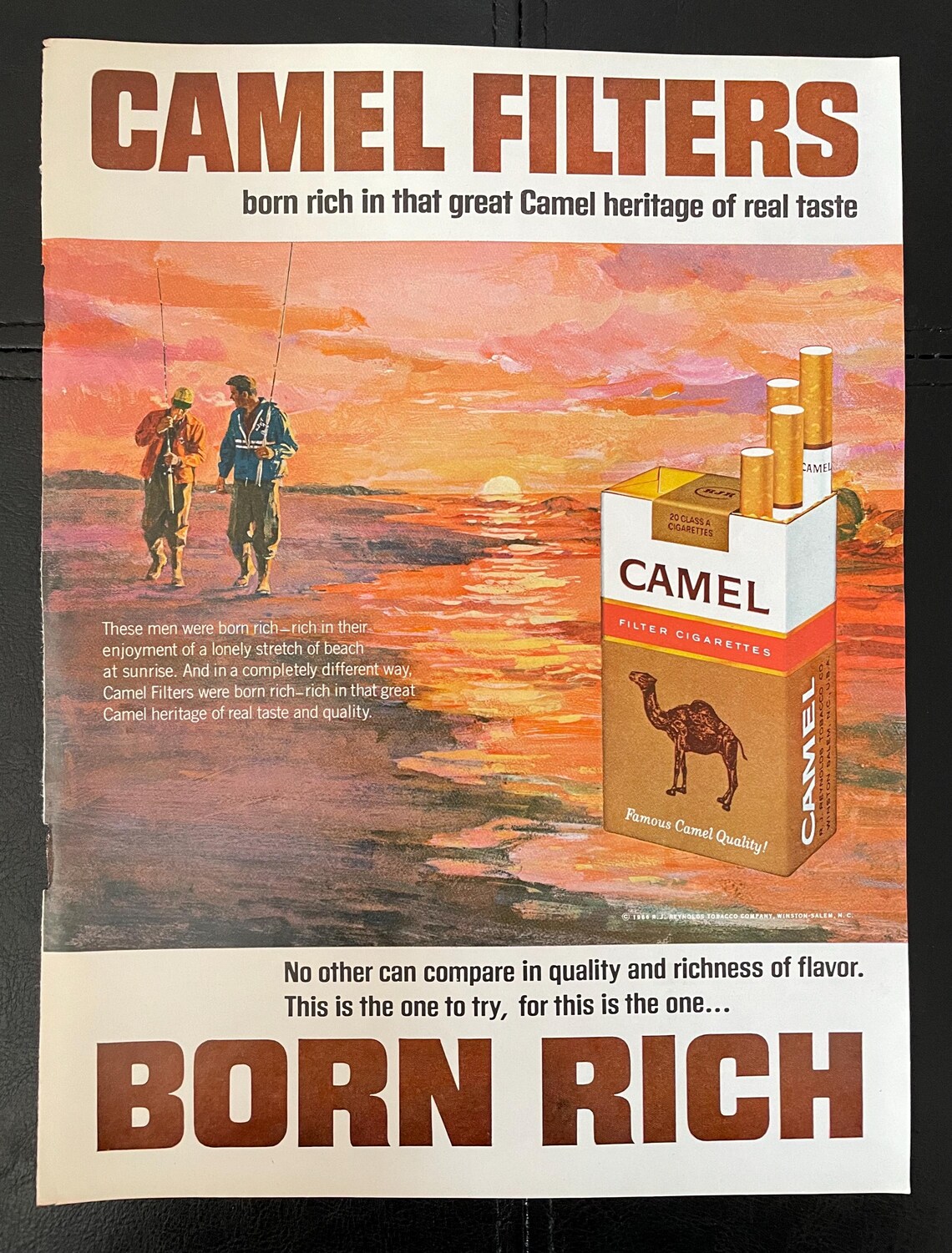 Vintage 1960s Camels Tobacco Cigarettes 60s Beach Magazine Ad Poster ...