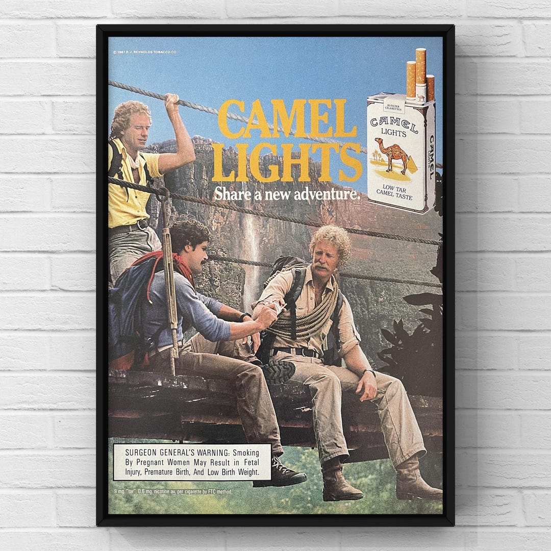 Vintage 1980s Camels Cigarettes 80s Tobacco Magazine Page Ad Poster ...