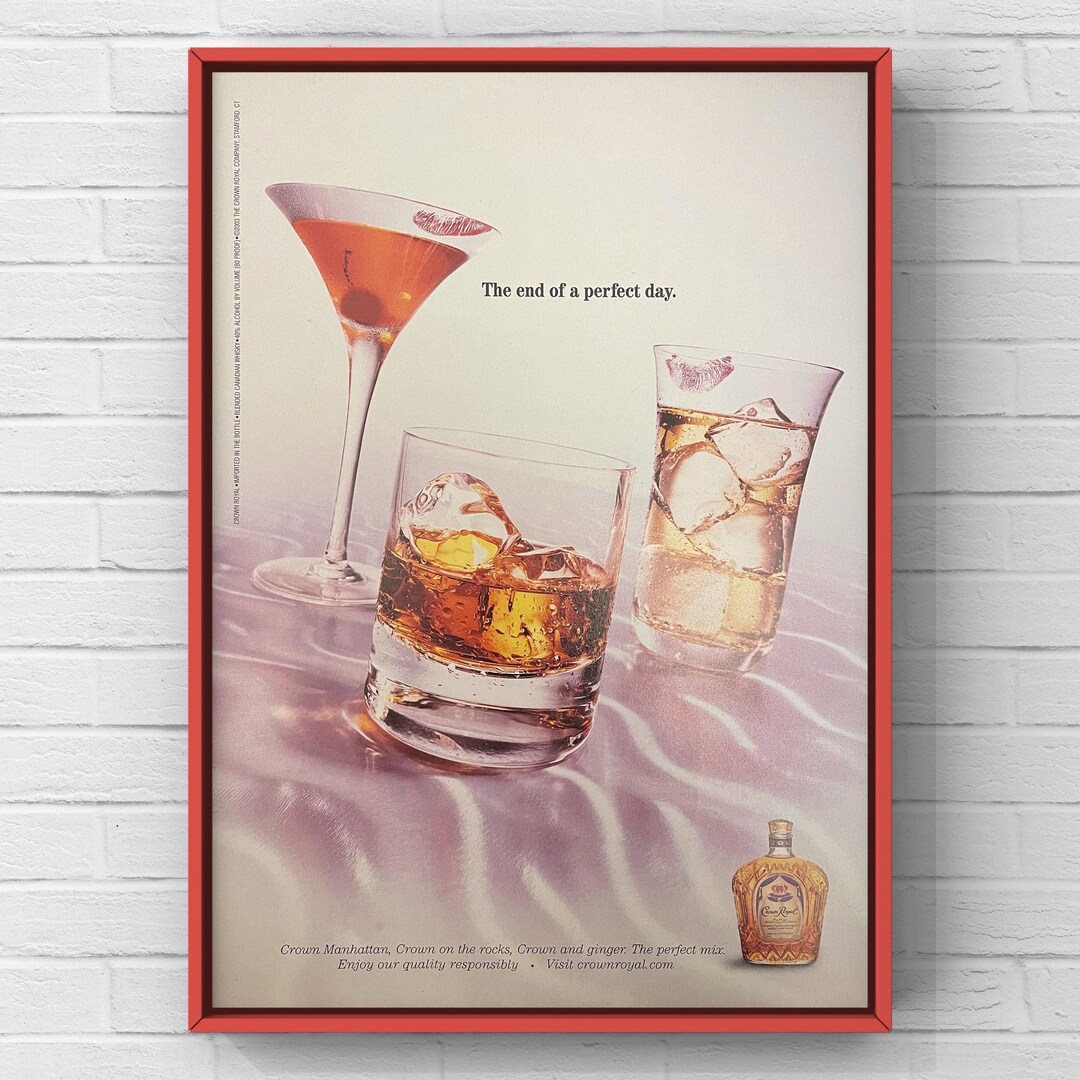 Vintage 2000s Crown Royal Whisky Alcohol Bar 00s Y2K Magazine Page Ad ...
