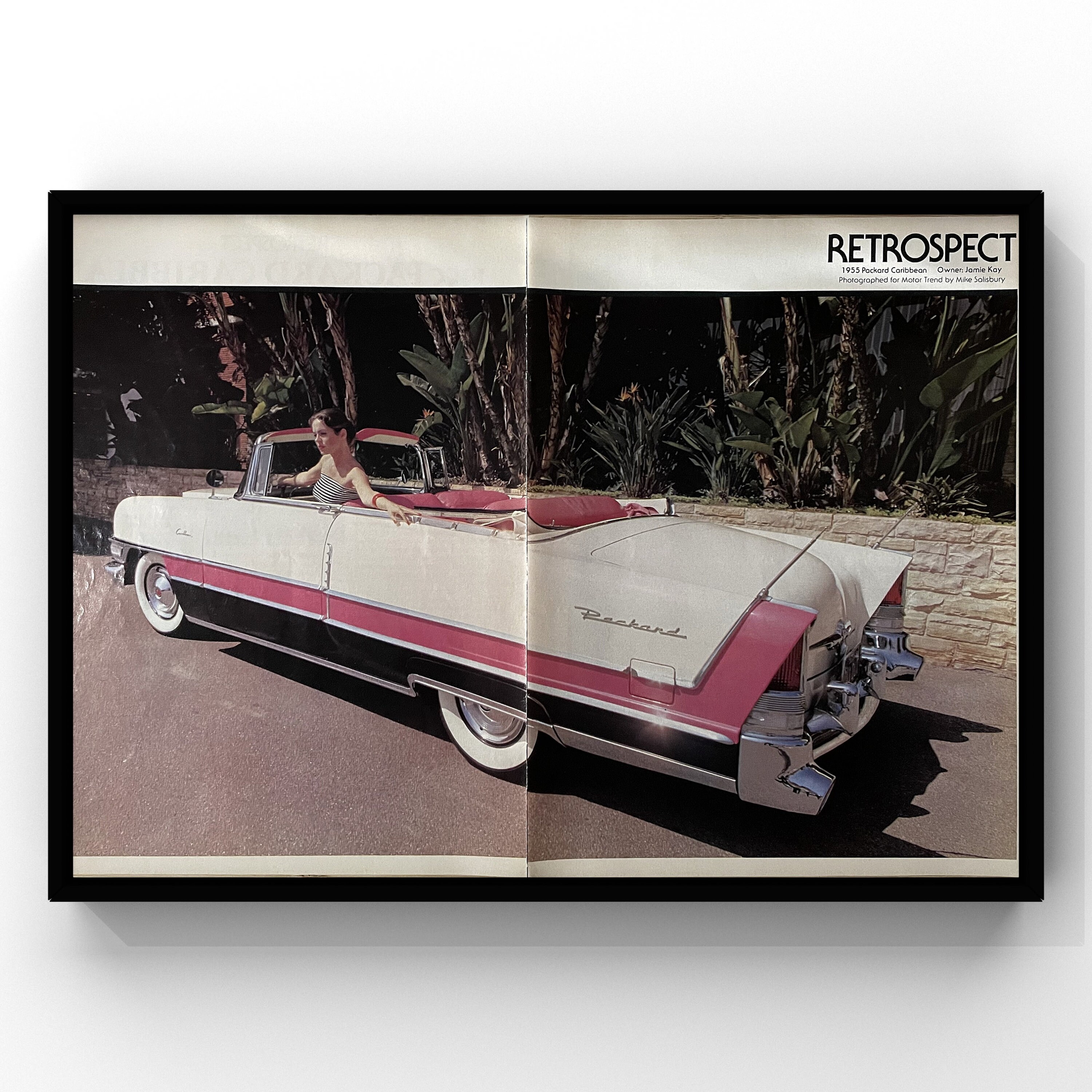 Vintage 1970s Classic Car Pink White Magazine 2 Page 1950s 50s Packard ...