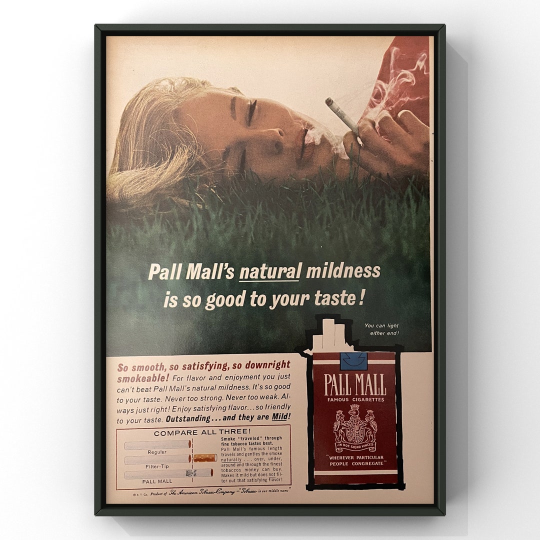 Vintage 1960s Pall Mall Cigarettes Smoking Tobacco 60s Woman Magazine ...