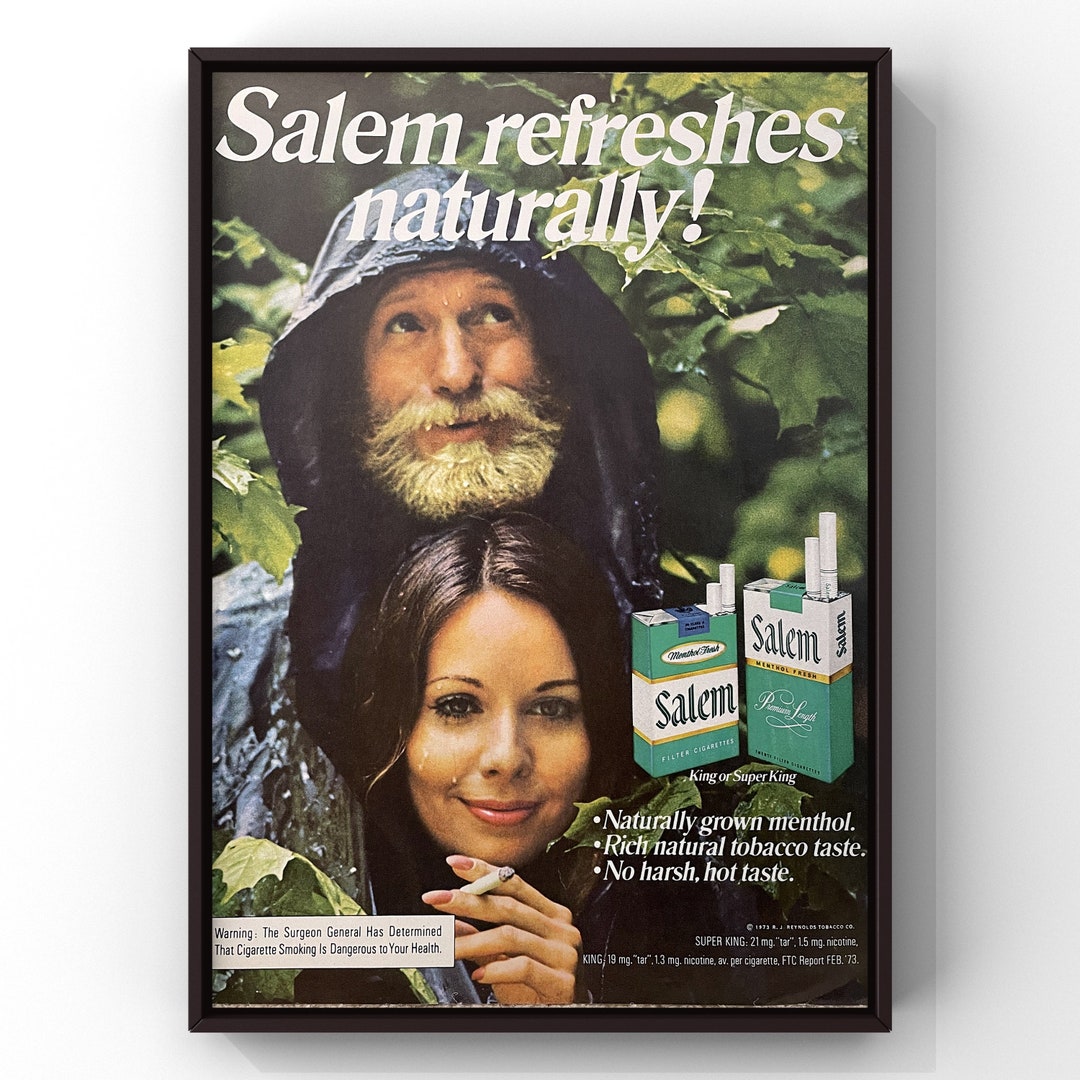 Vintage 1970s Salem Cigarettes 70s Tobacco Magazine Page Ad Poster ...