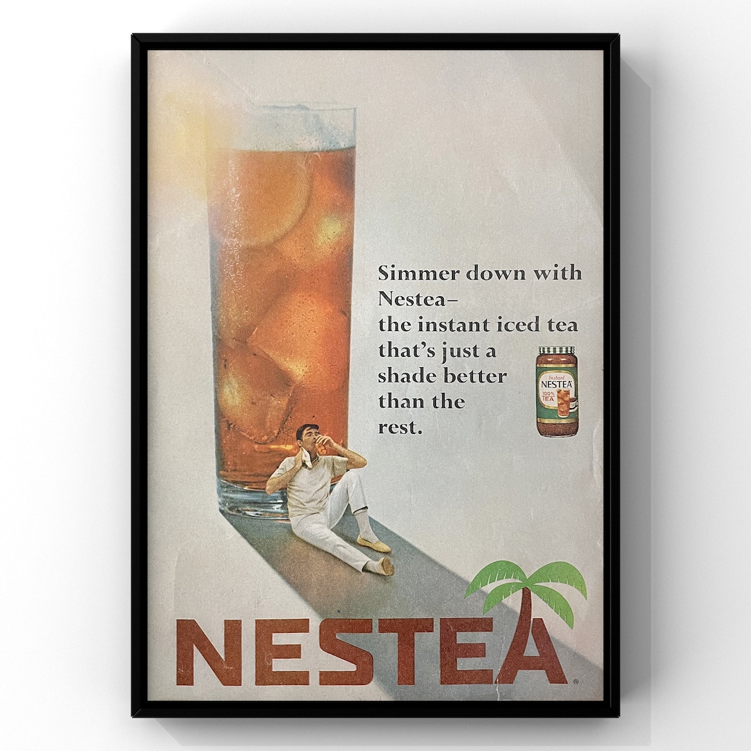 Vintage 1960s Nestea Iced Tea Ad Poster Print 60s Retro Drink - Etsy