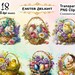 Easter Watercolor Clipart Set - 18 Delightful Eggs, Bunny, and Chick in ...