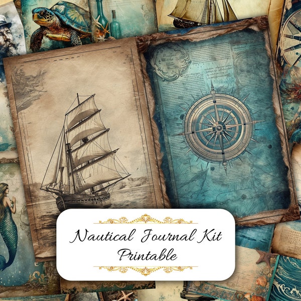 Digital Vintage Nautical Craft Paper - Etsy