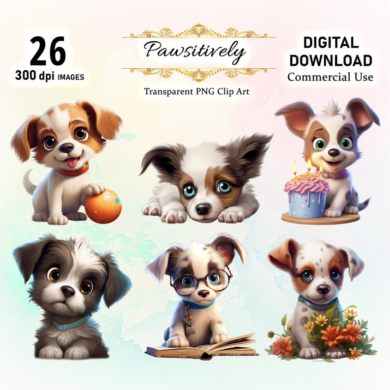 High-quality Puppy Clipart Puppy Clip Art Dog Clipart - Etsy