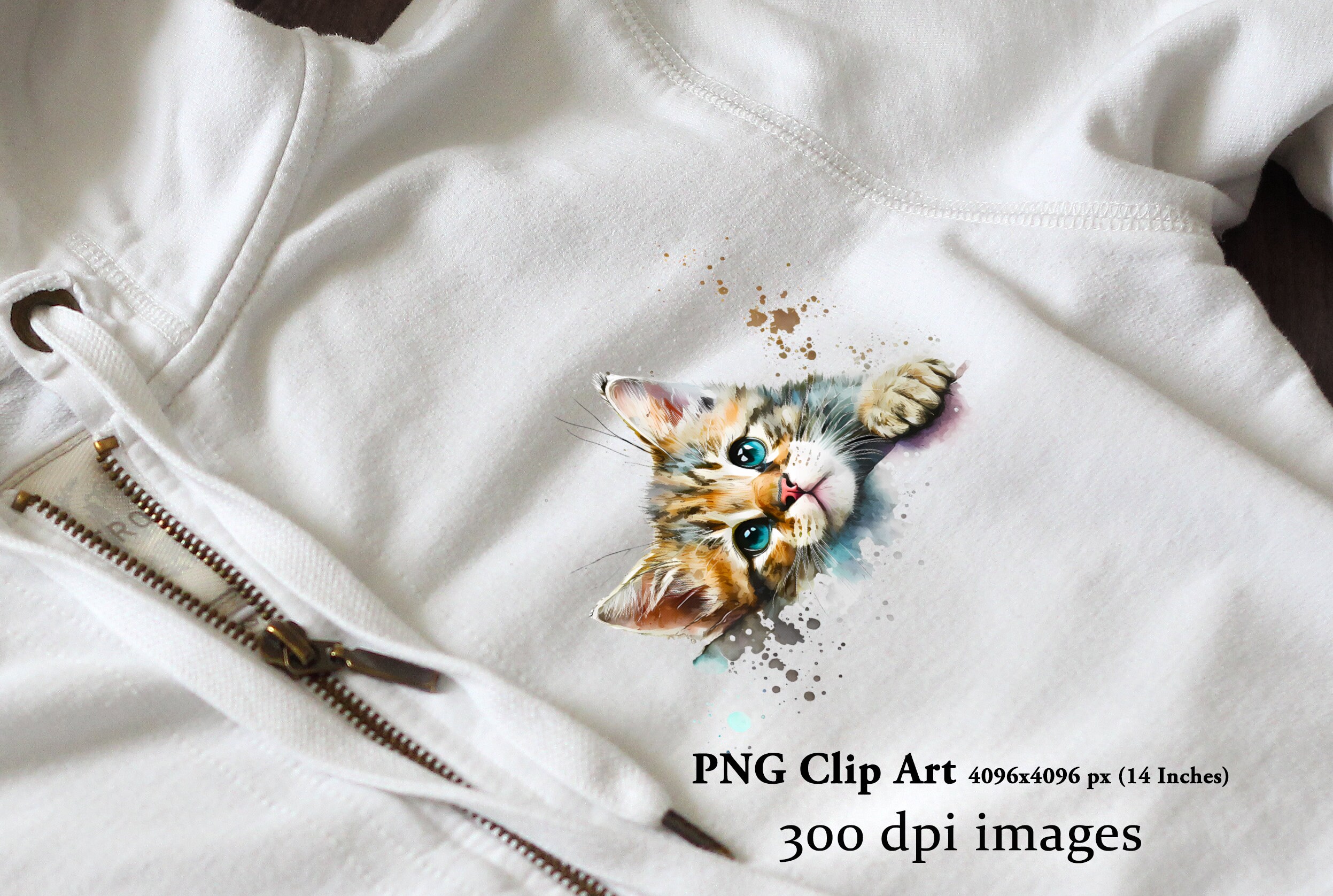 Watercolor Kittens Cat Clip Art Funny Cat Art PNG File - Etsy