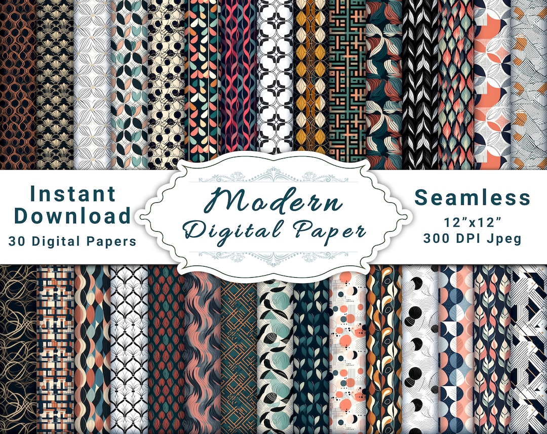 Modern Digital Paper, Printable Papers, Digital Printable Paper ...