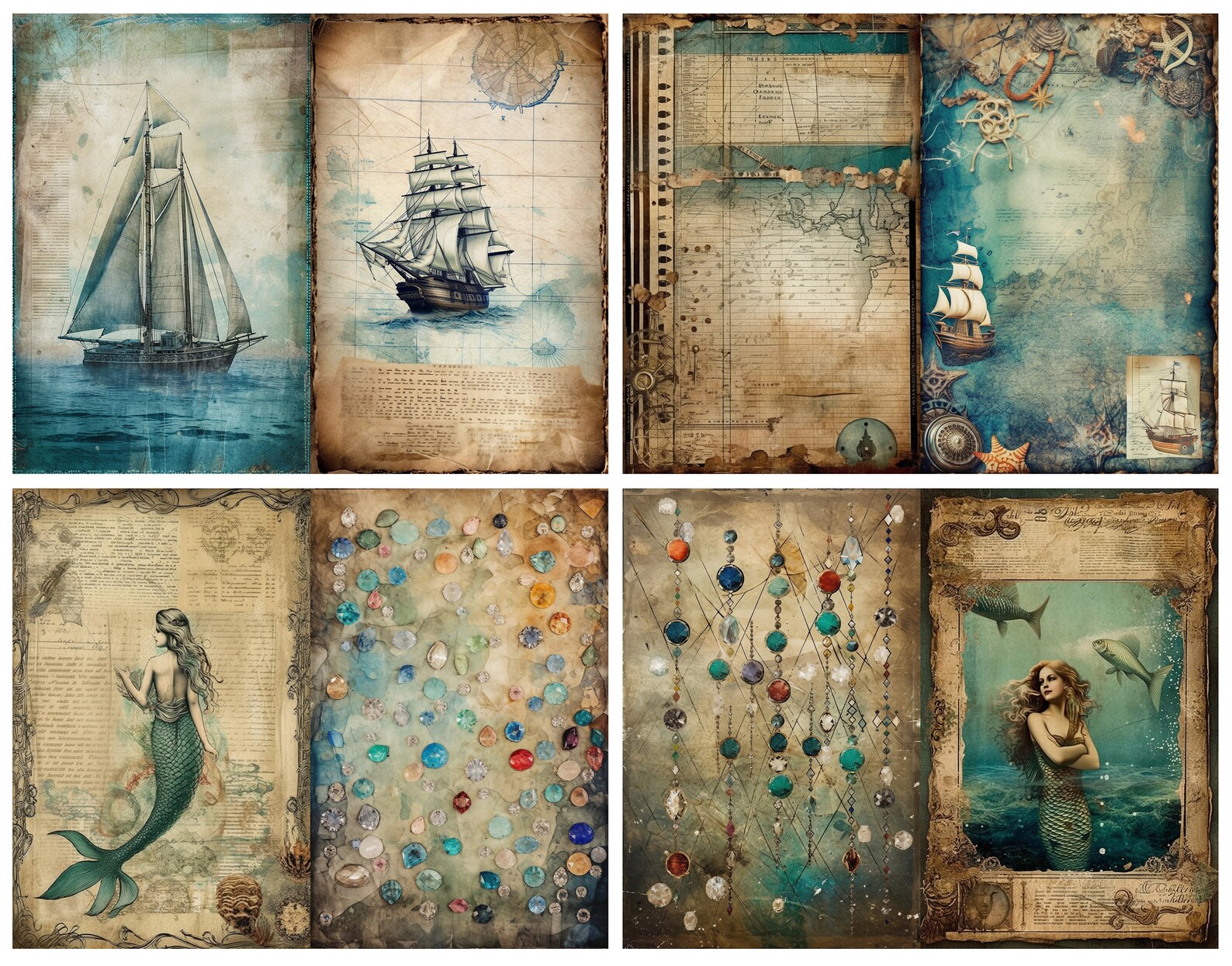 Nautical Junk Journal Kit Printable, Ephemera Pack, Journaling Supplies ...