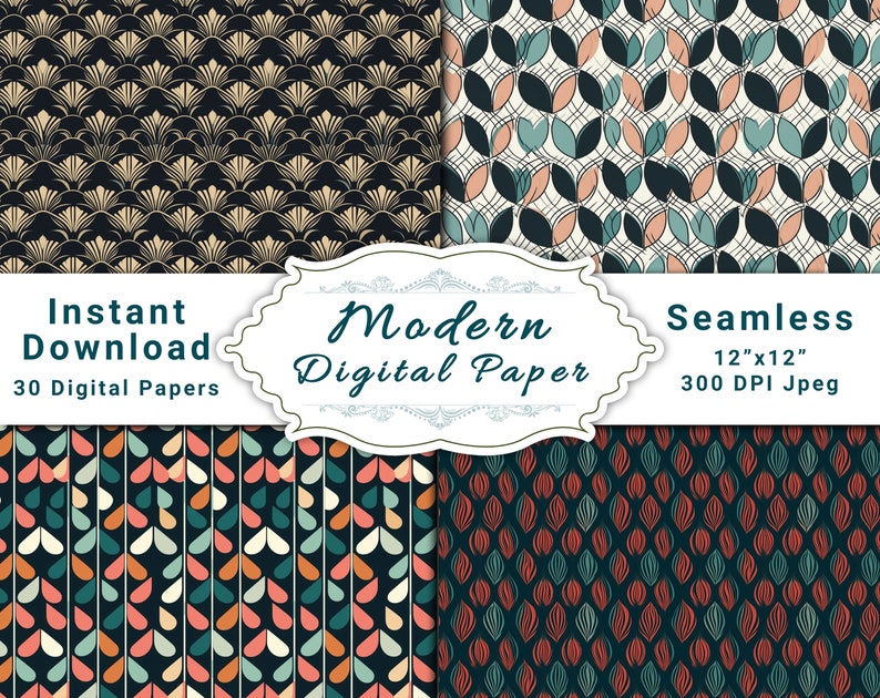 Modern Digital Paper, Printable Papers, Digital Printable Paper ...