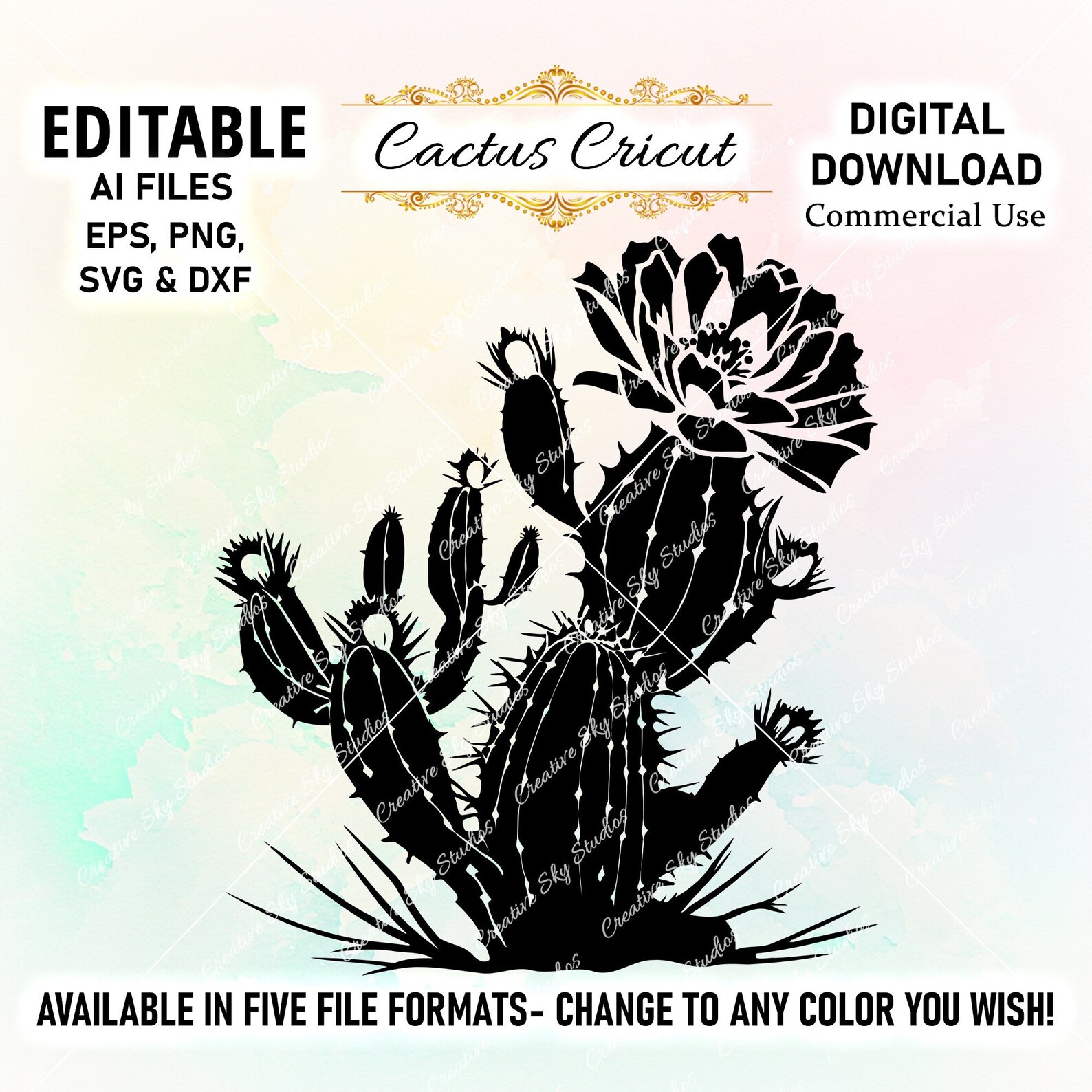 Cactus SVG File, Cactus Cut File, Cactus Svg Clipart, Desert Cactus Svg ...