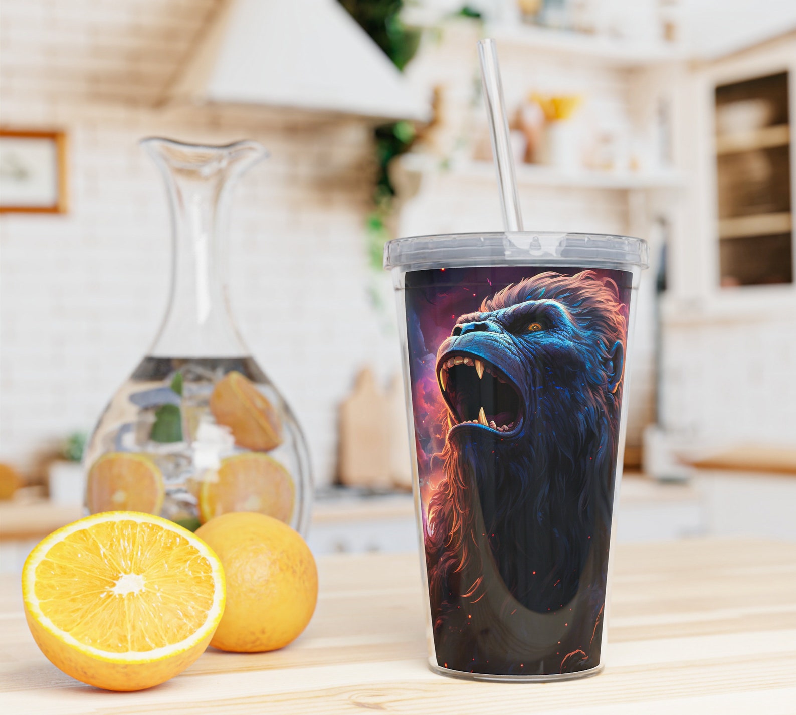 Seamless Gorilla Tumbler Wrap, 20oz & 30oz Sublimation Tumbler, Gorilla ...