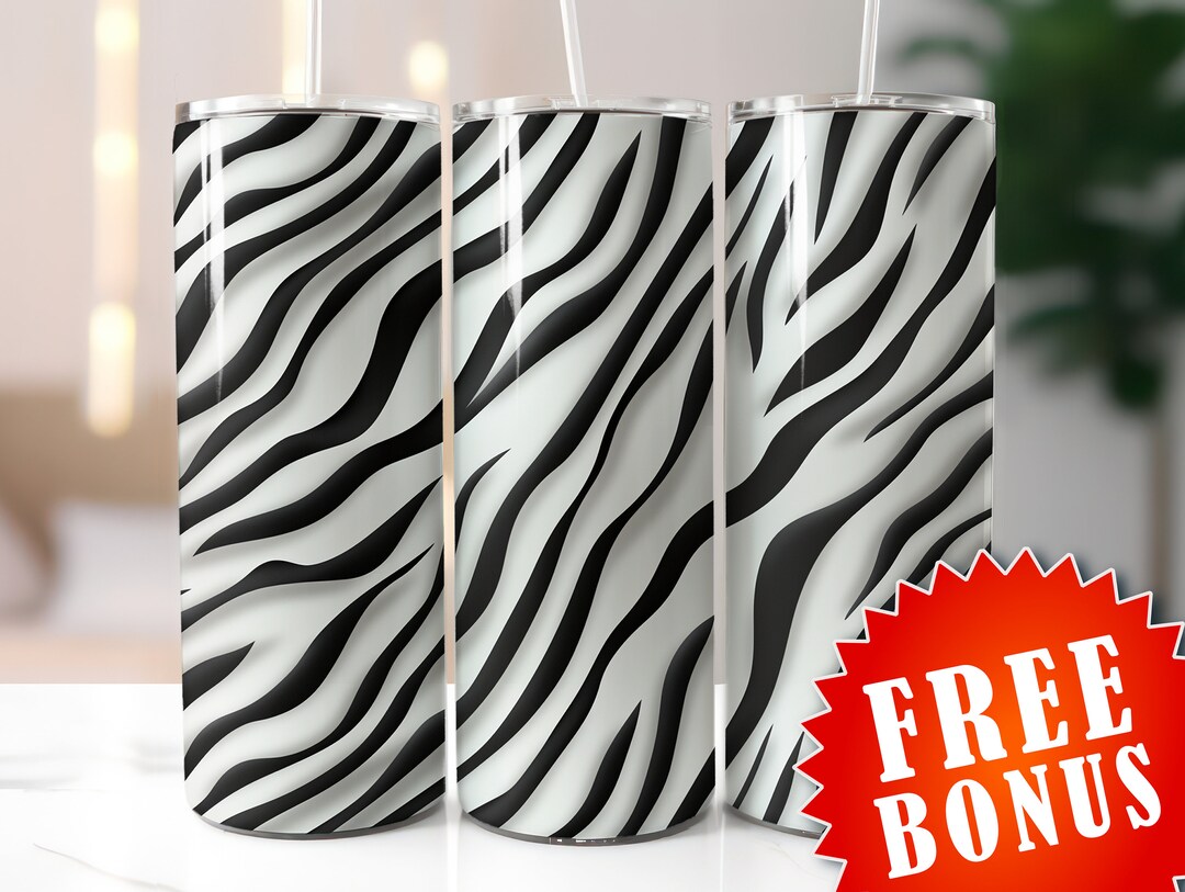 Seamless Zebra Tumbler Wraps, 20oz and 30oz Sublimation Tumbler, Zebra ...