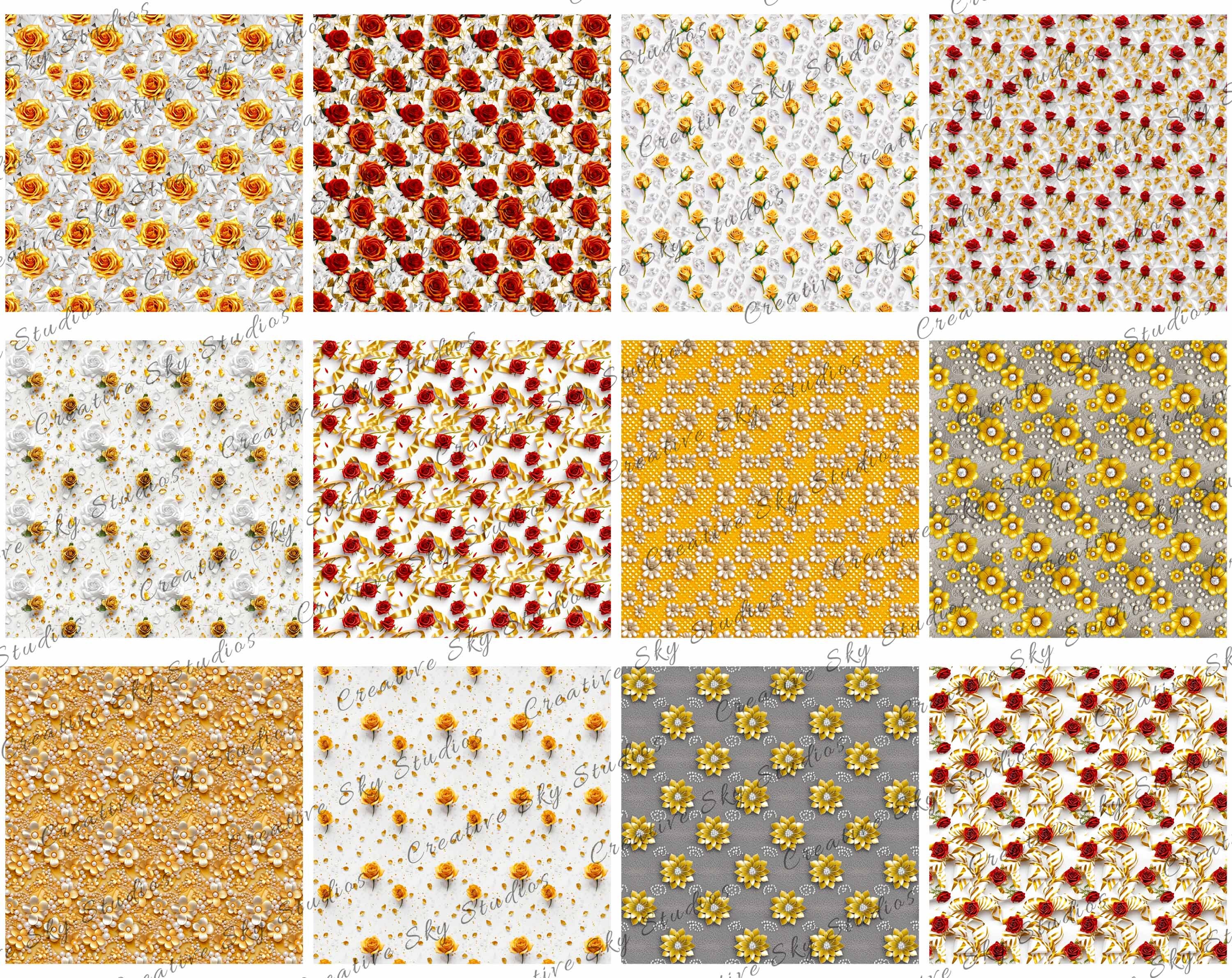 Bridal Shower Floral Digital Paper Backgrounds, Printable Digital Paper ...