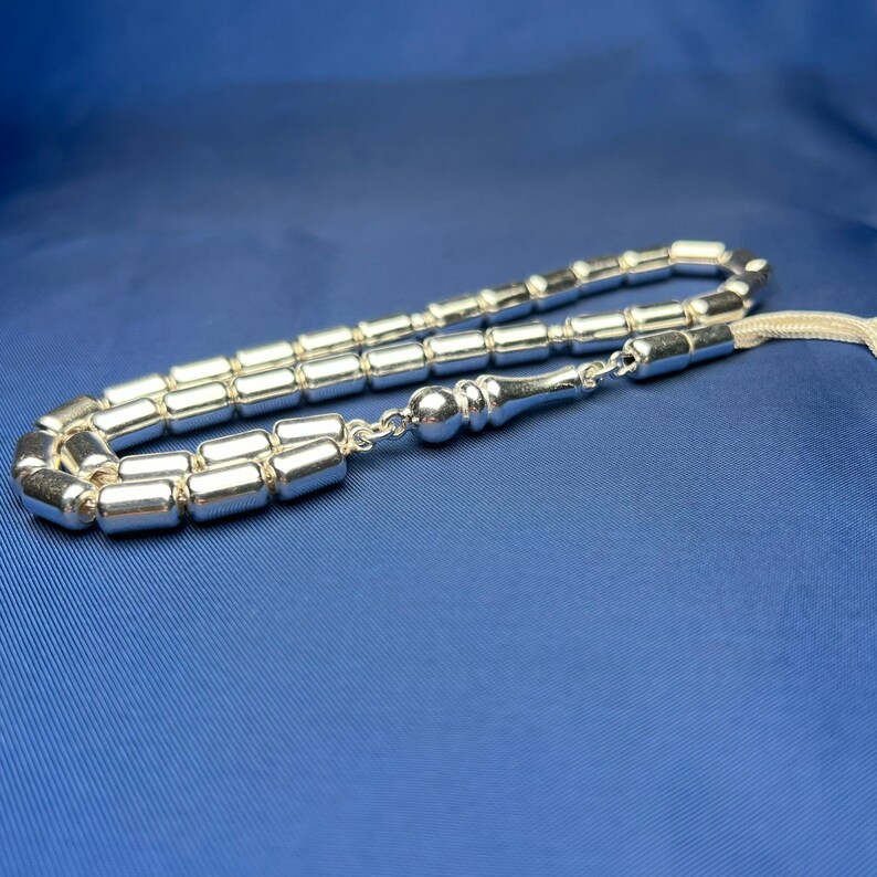 925 Ayar Gümüş 33 İslam Tesbih 28,5 Gr Silver Rosary Misbaha Tesbih ...