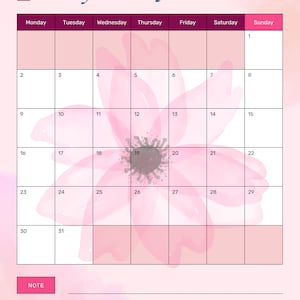 2023 Watercolor Pink Floral Calendar | Printable Vertical Pages Monthly ...