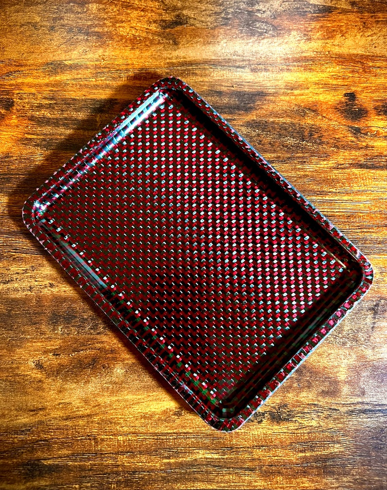 Carbon Fiber/red Kevlar Tray 5x7 2x2 Dual Twill - Etsy