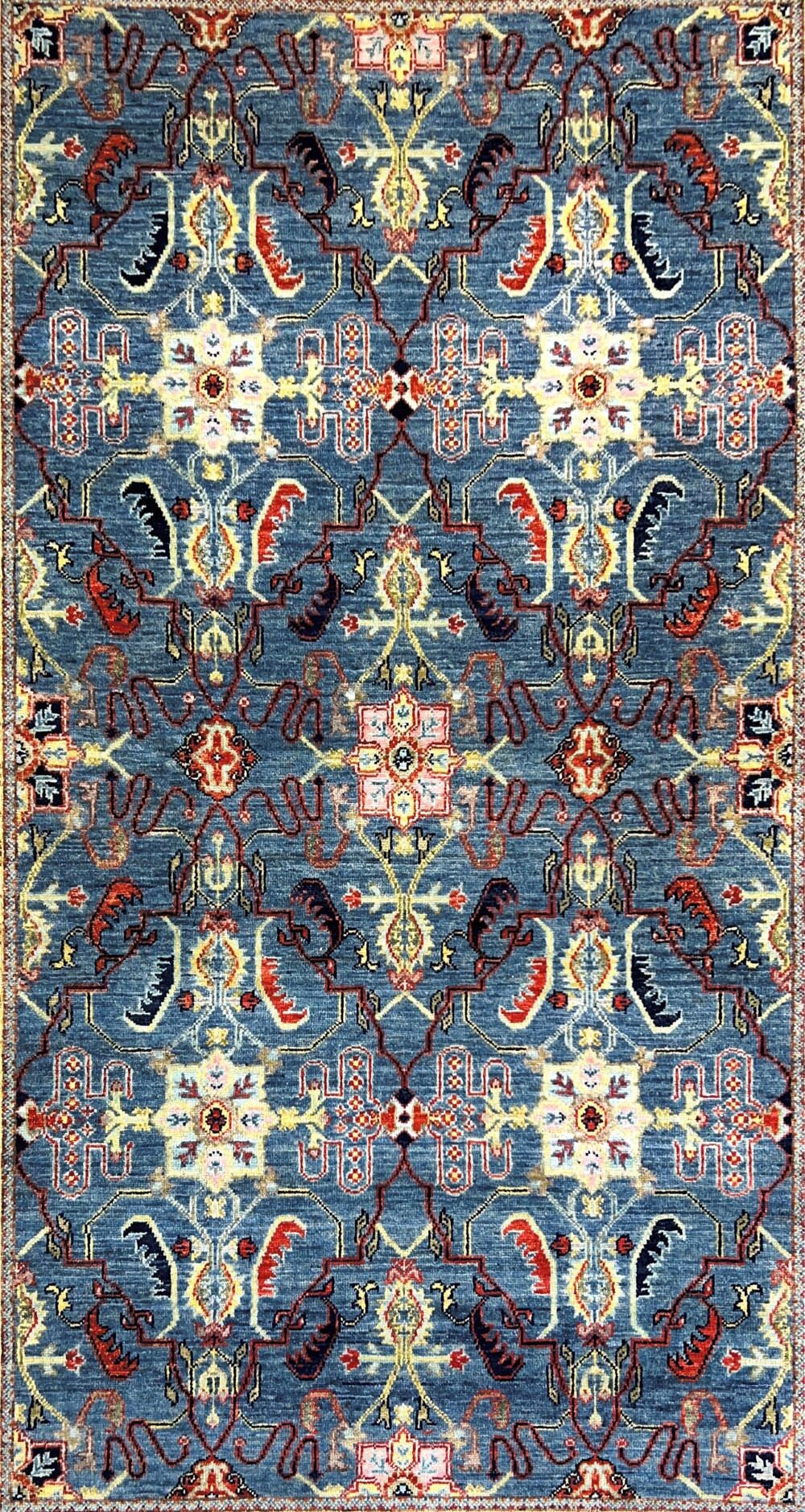 6x9 Navy Blue Oriental Area Rug-tabriz Persian Style Afghan Hand ...