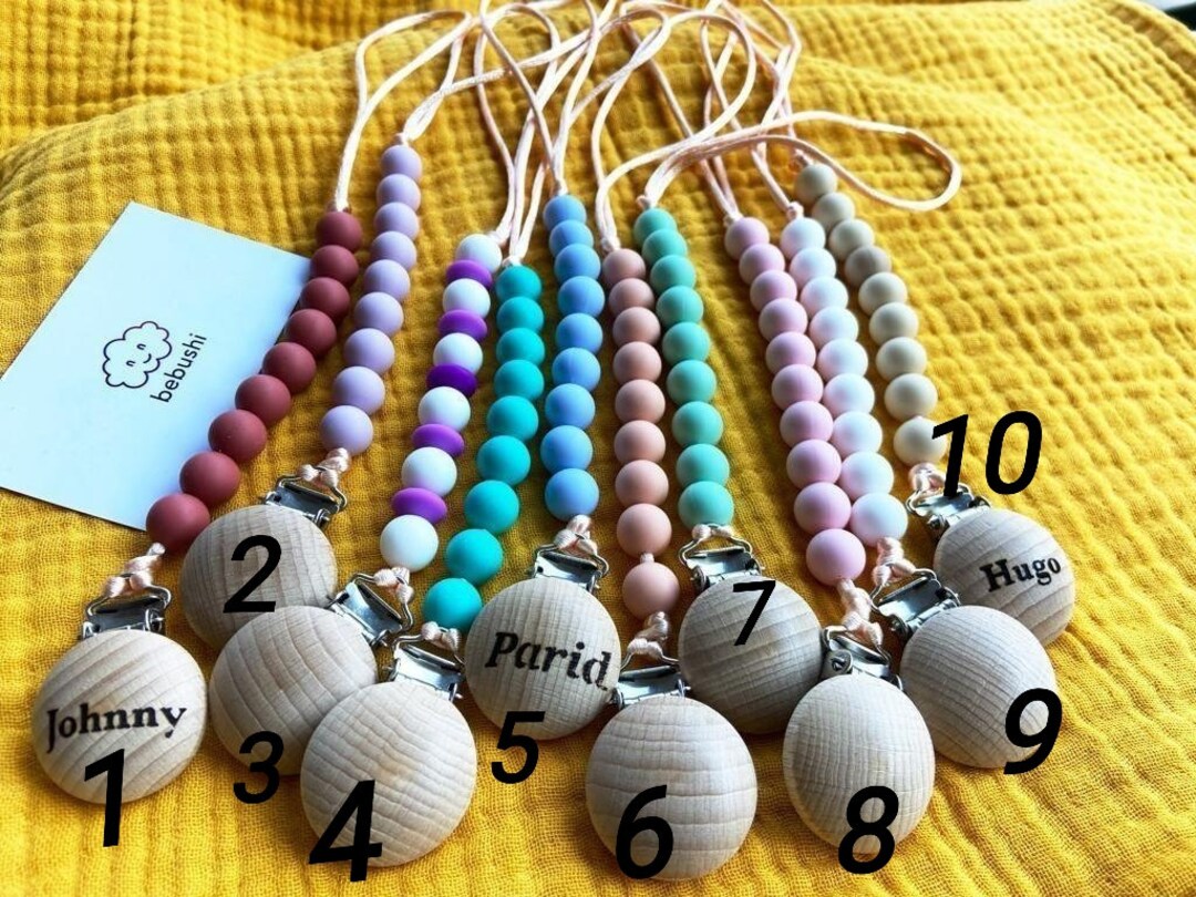 Personalized Pacifier Clip, Newborn Gift, Handmade Pacifier Clip and ...