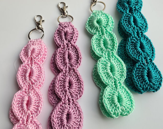 Artisan Crochet Keychain, Handmade Boho Key Holder, Unique Bag Charm ...