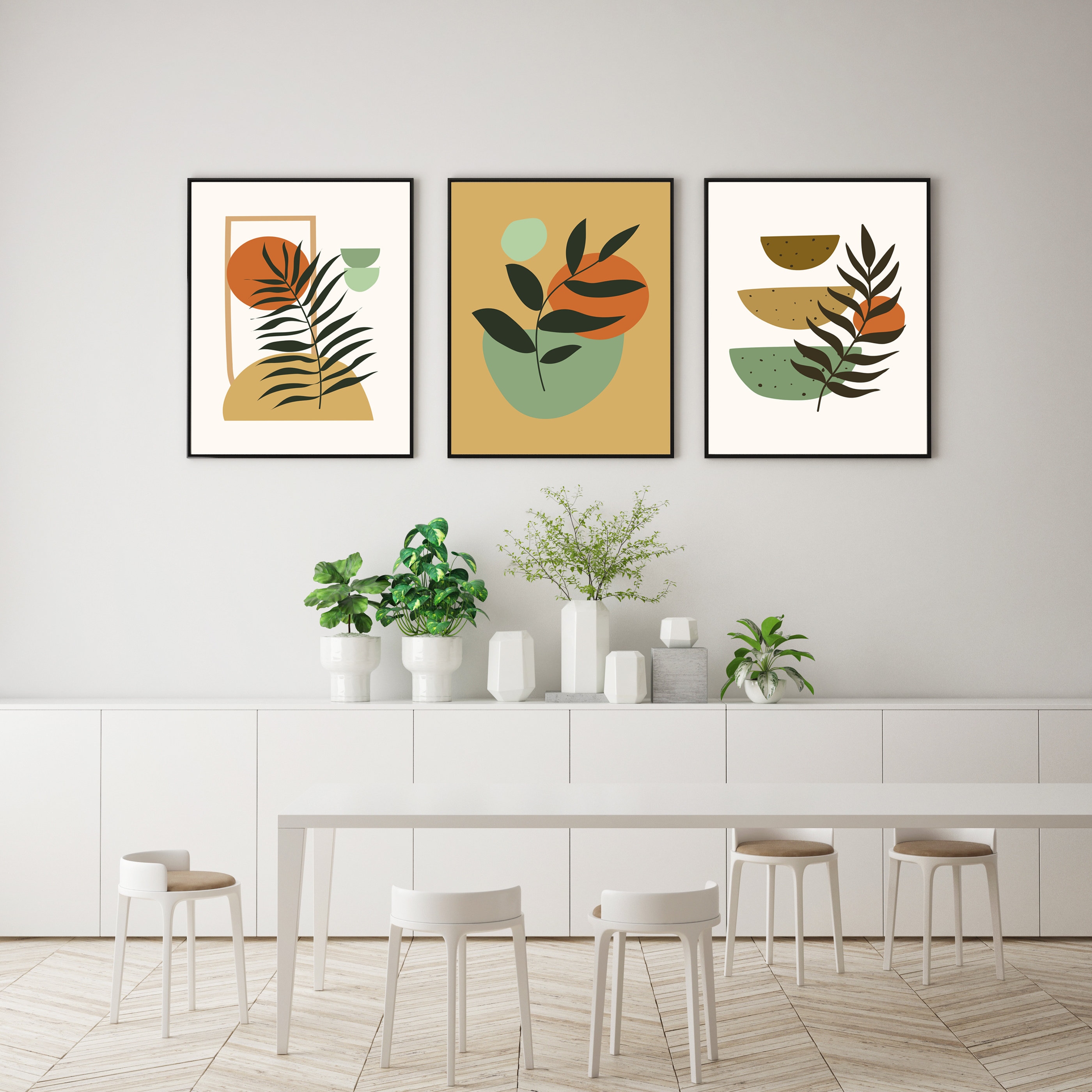 Boho Abstract Wall Art Prints Boho Wall Decor Set of 3 - Etsy