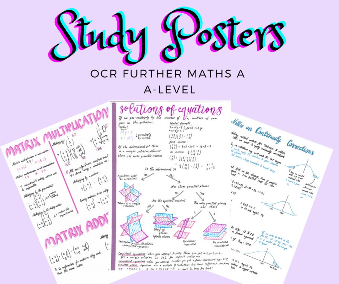 A level Further Maths Revision Notes OCR A Etsy