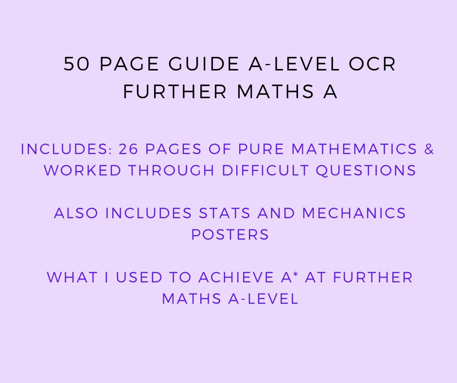 A-level Further Maths Revision Notes OCR A - Etsy