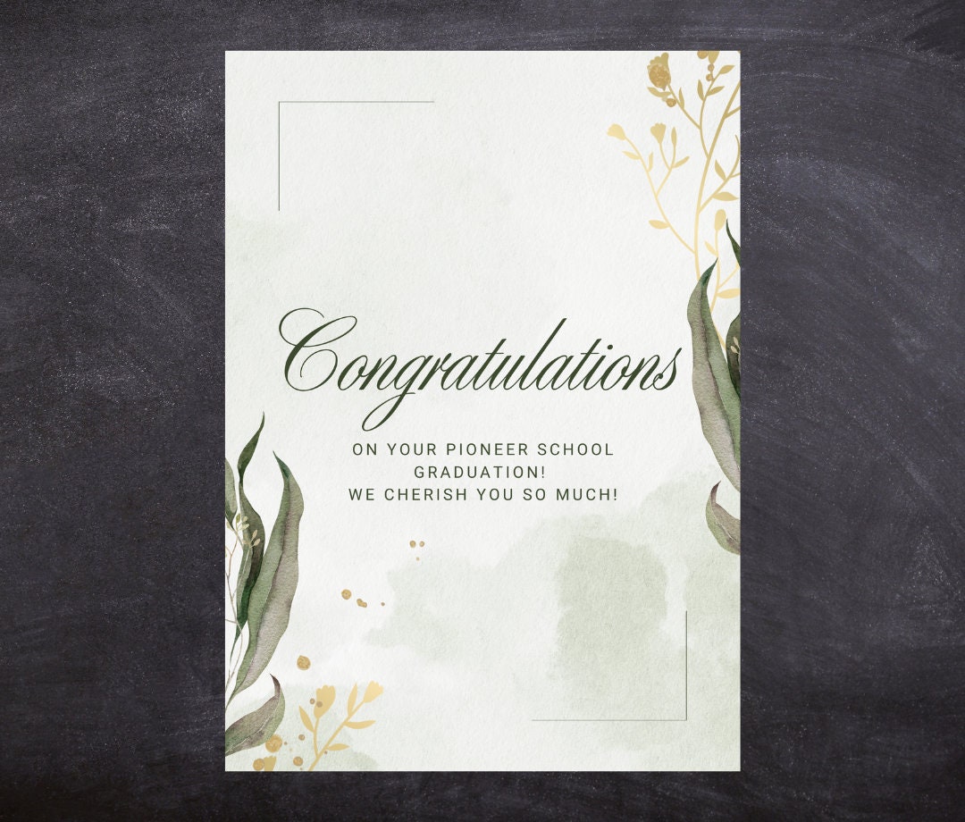 JW Pioneer School Congratulations Card - Etsy