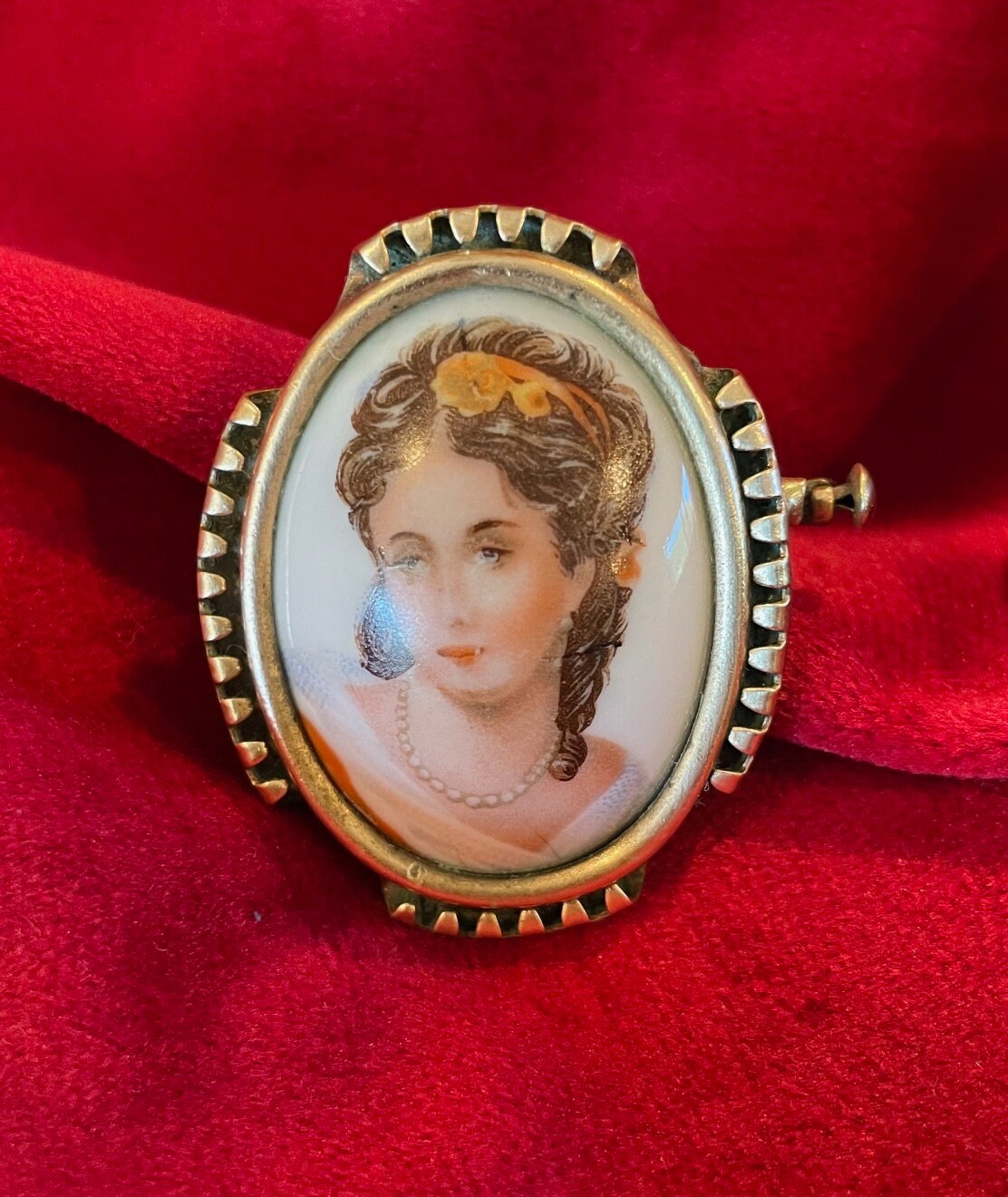 Antique French Gold Filled Porcelain Portrait Broach 1800's - Etsy
